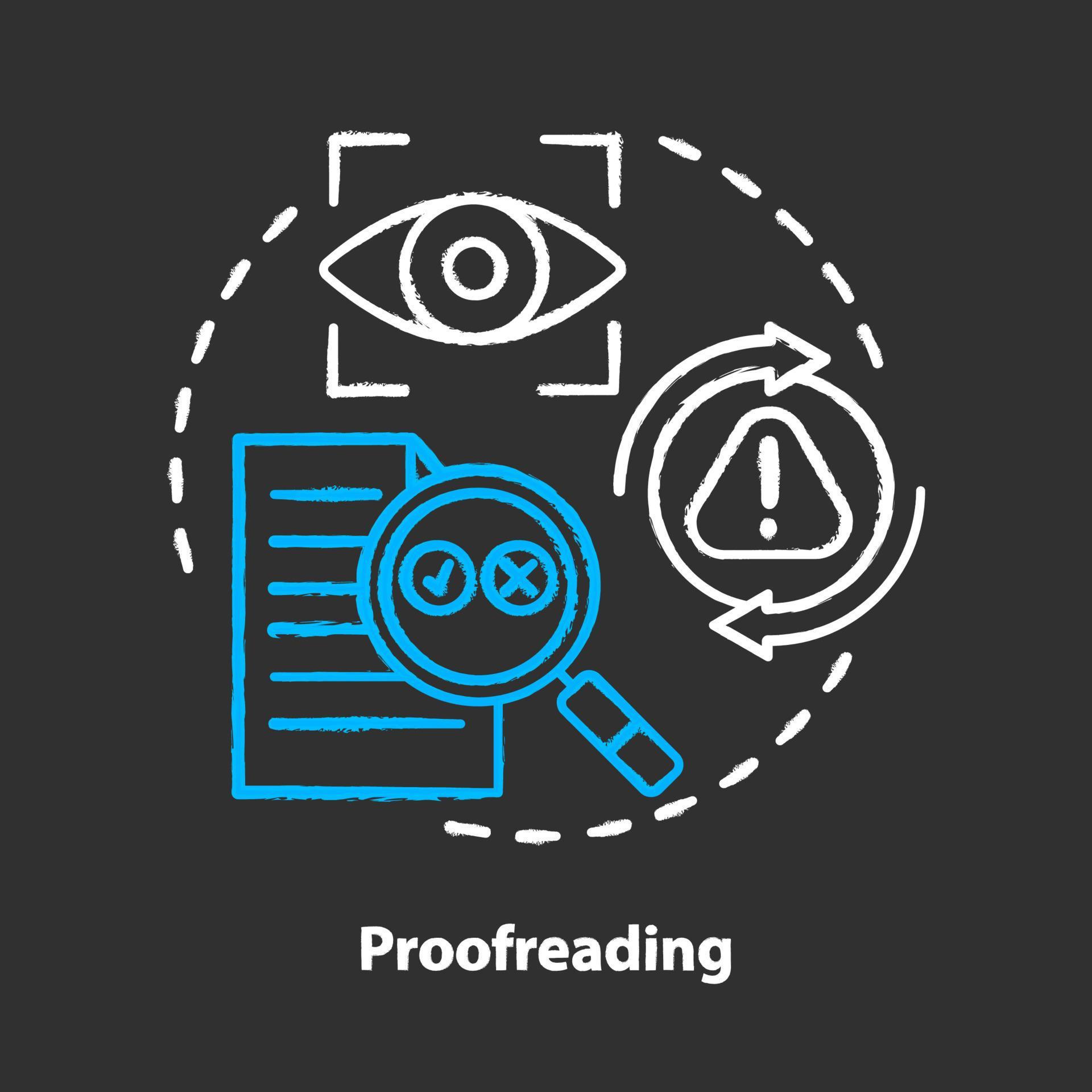 Proofreading chalk concept icon. Text editing and correction process ...