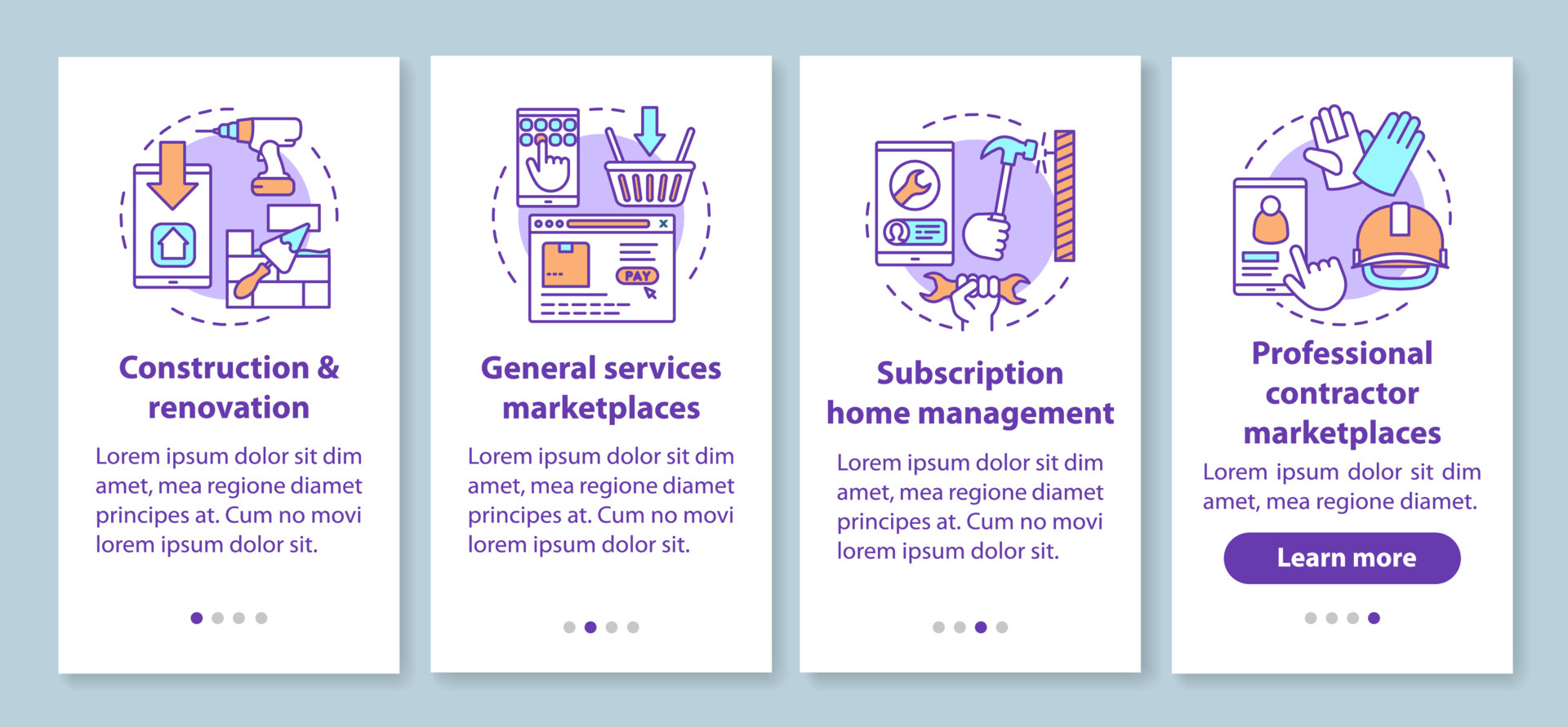 Online Marketplaces Onboarding Mobile App Page Screen With Linear Concepts E Commerce Customer