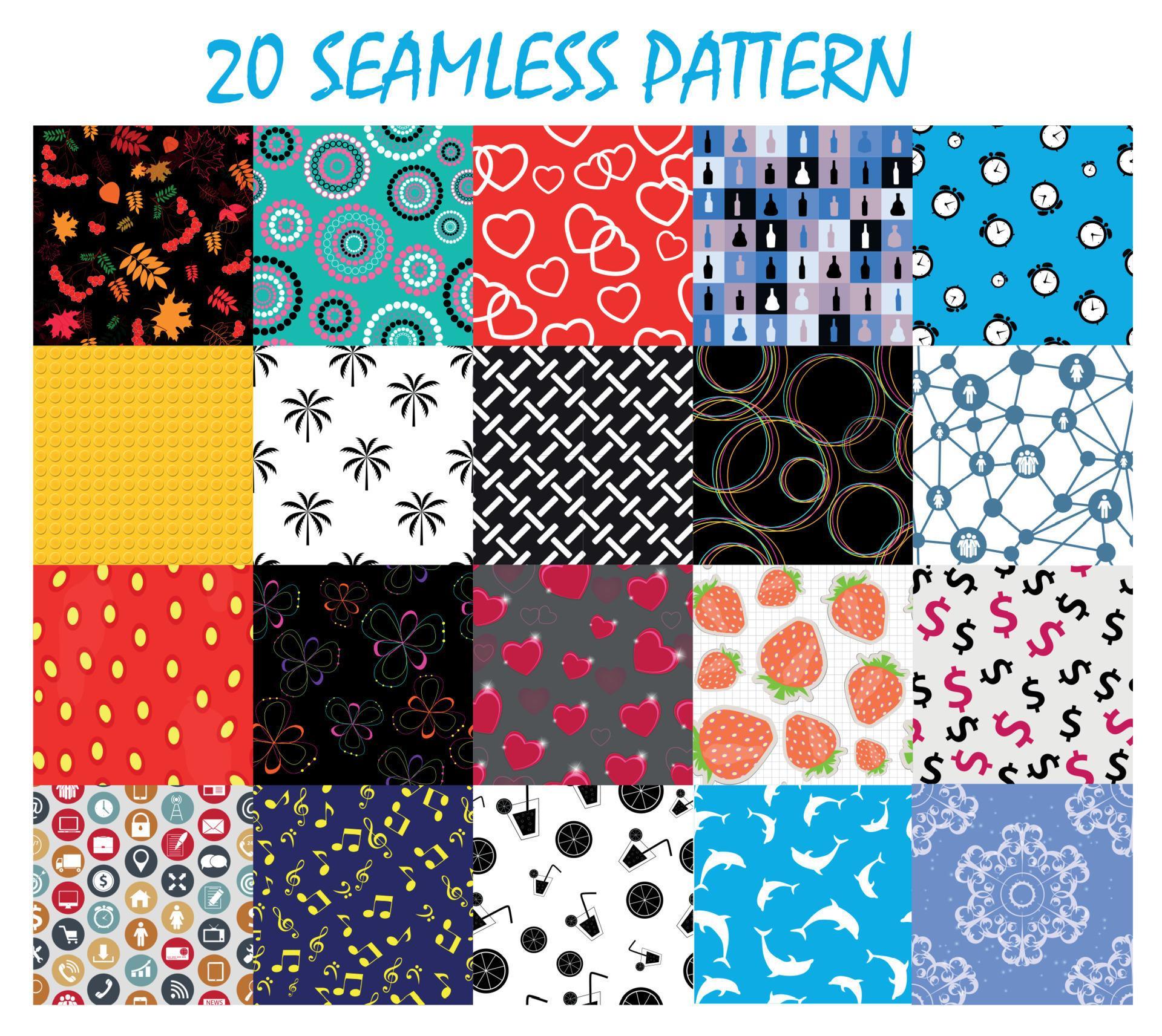 Seamless Pattern Background Vector Set 4667774 Vector Art at Vecteezy