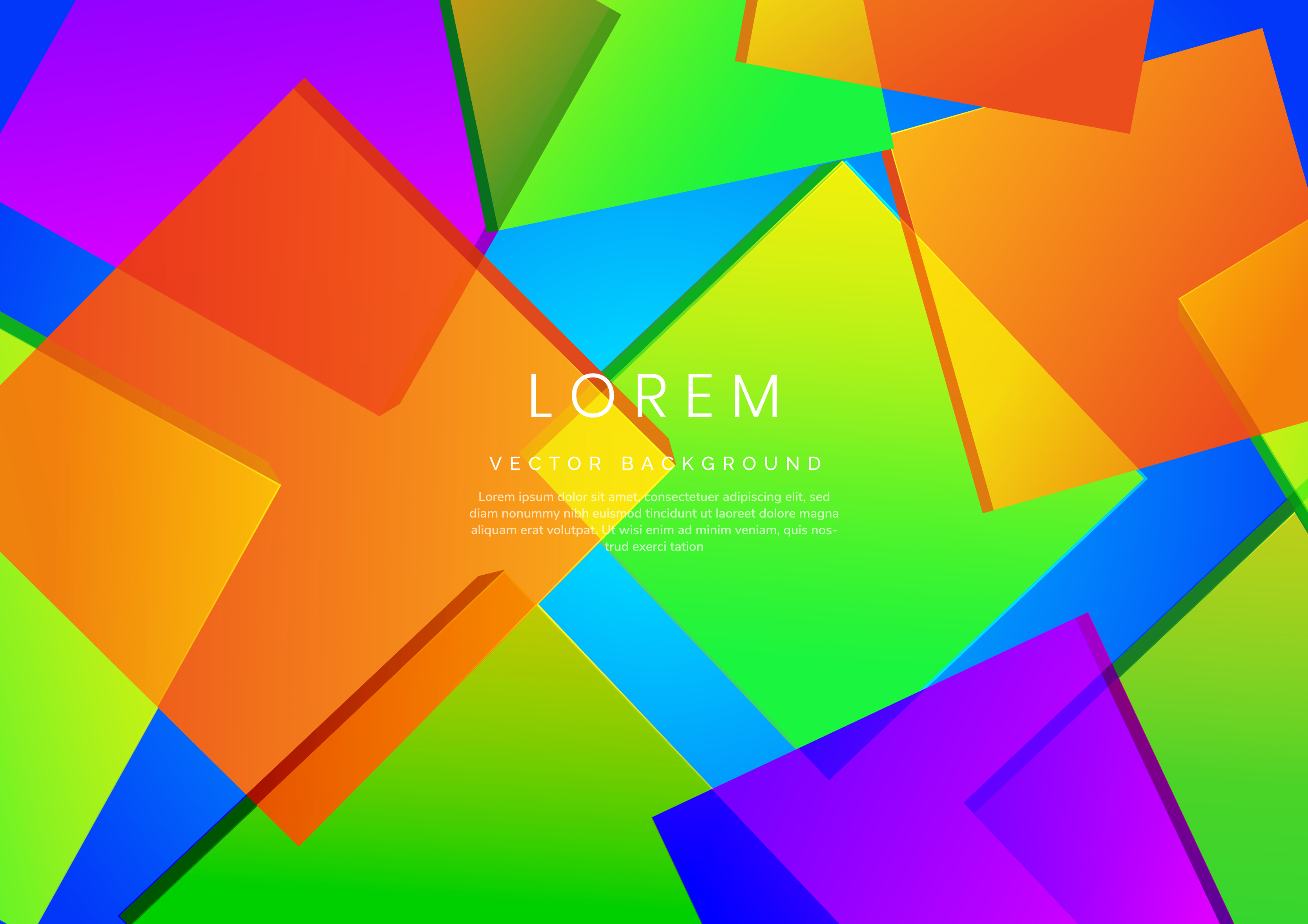 Abstract Vibrant Geometric Square Pattern Colorful Overlapping On Blue