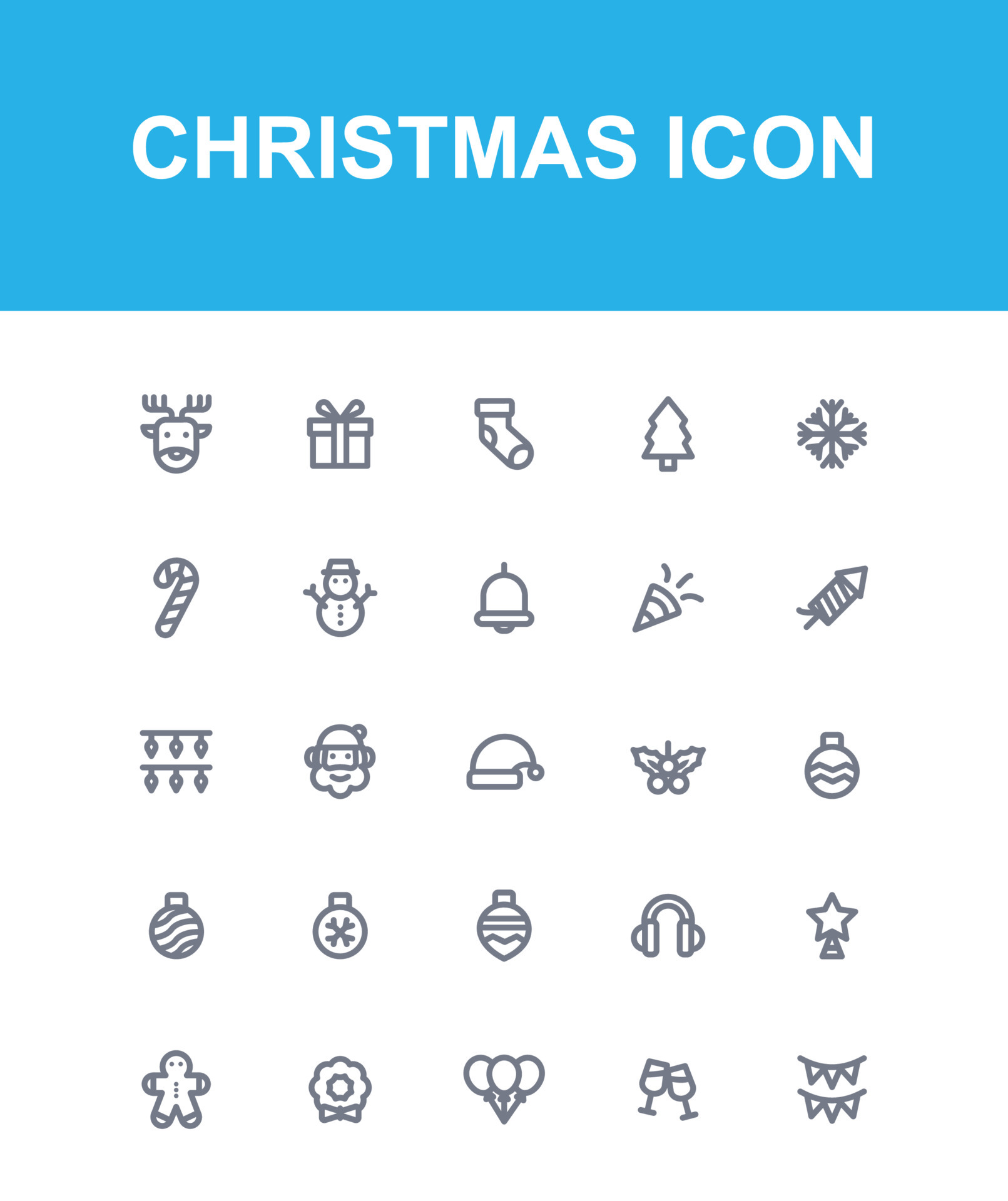 flat set of christmas and new year icons 4675382 Vector Art at Vecteezy