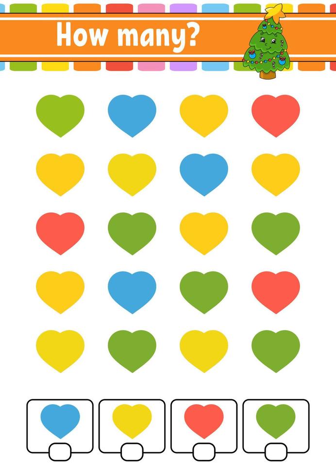 Counting game for children. Happy characters. Learning mathematics. How ...