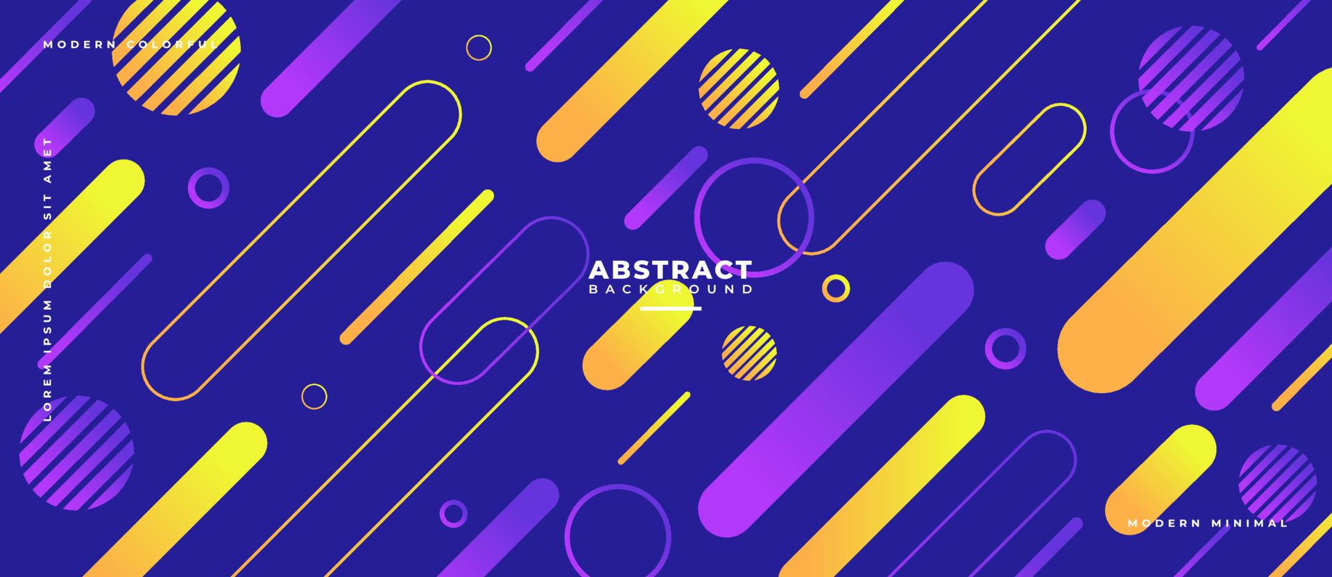Colorful geometric stripes line, circle moving on violet abstract ...