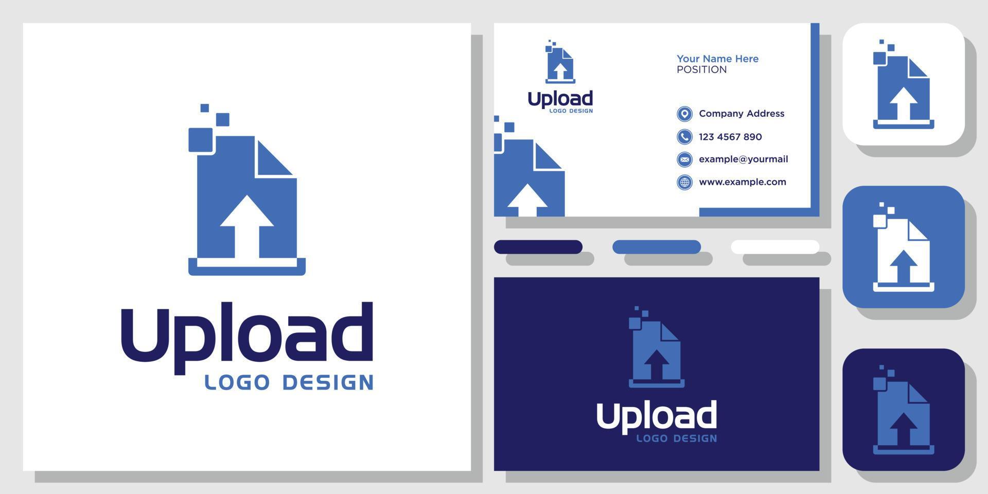 Document Upload Storage Digital Technology Logo Design With Business ...