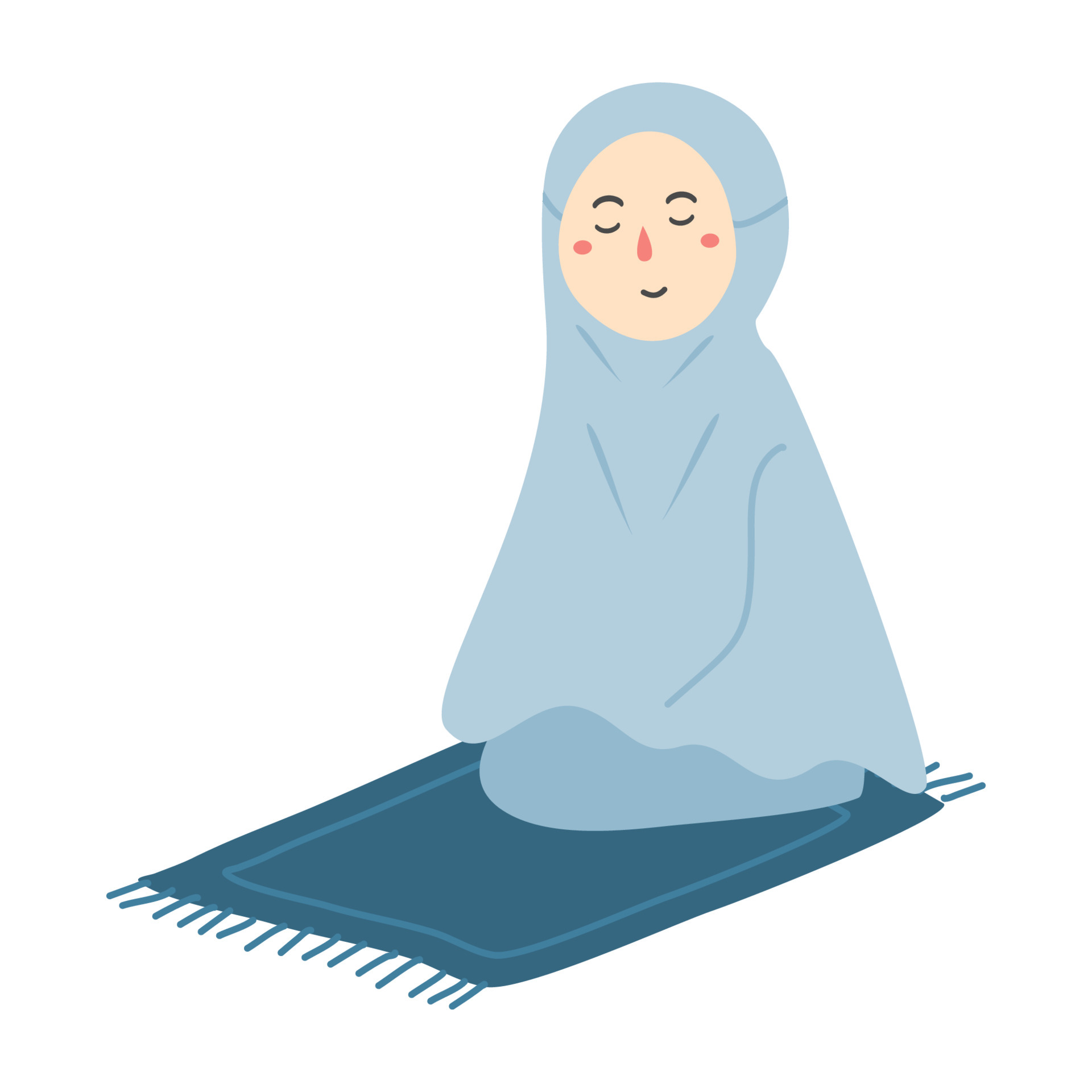 Sticker Template With Muslim Girl Praying Cartoon 4689570 Vector Art At Vecteezy