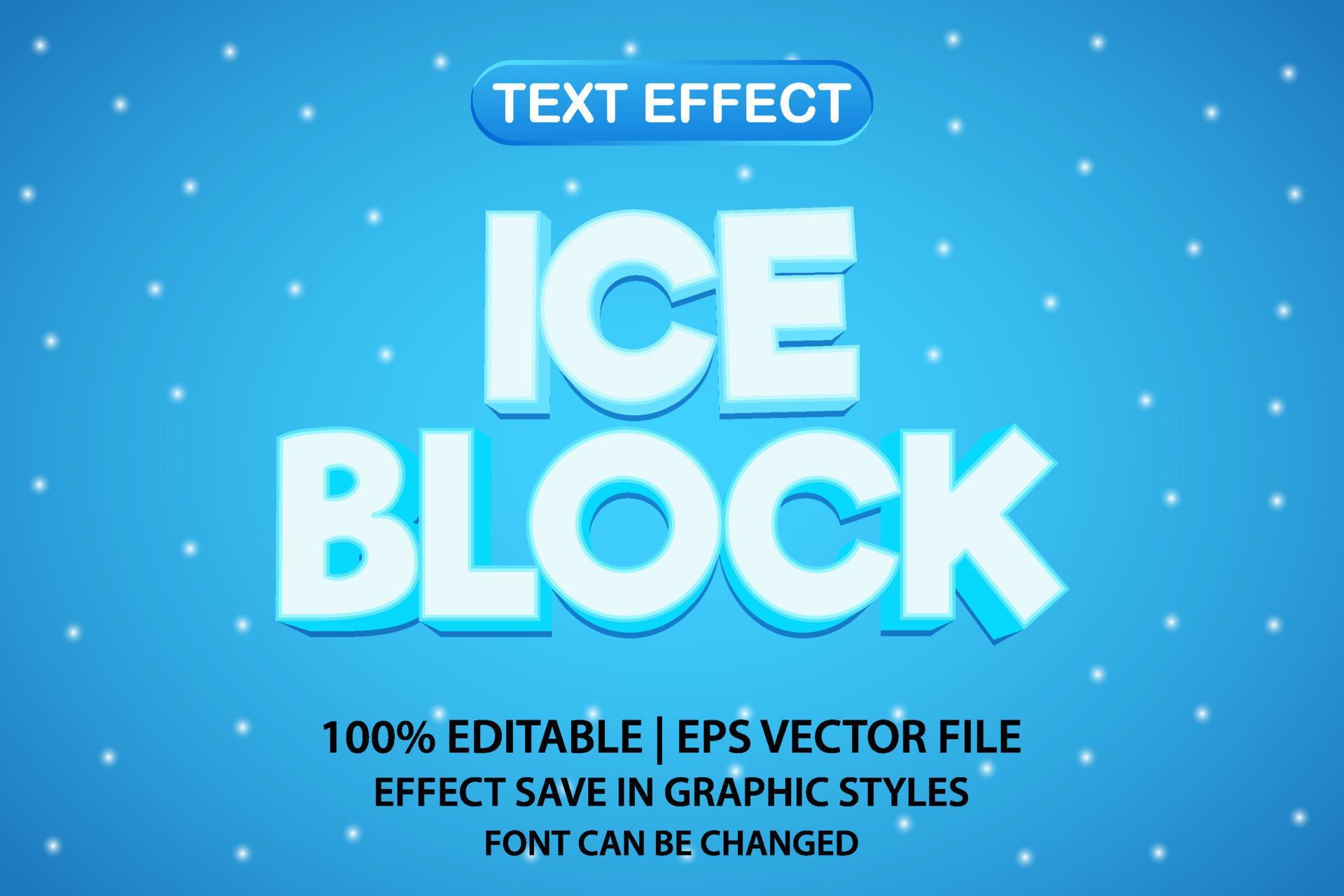 ice block 3d editable text effect 4690268 Vector Art at Vecteezy