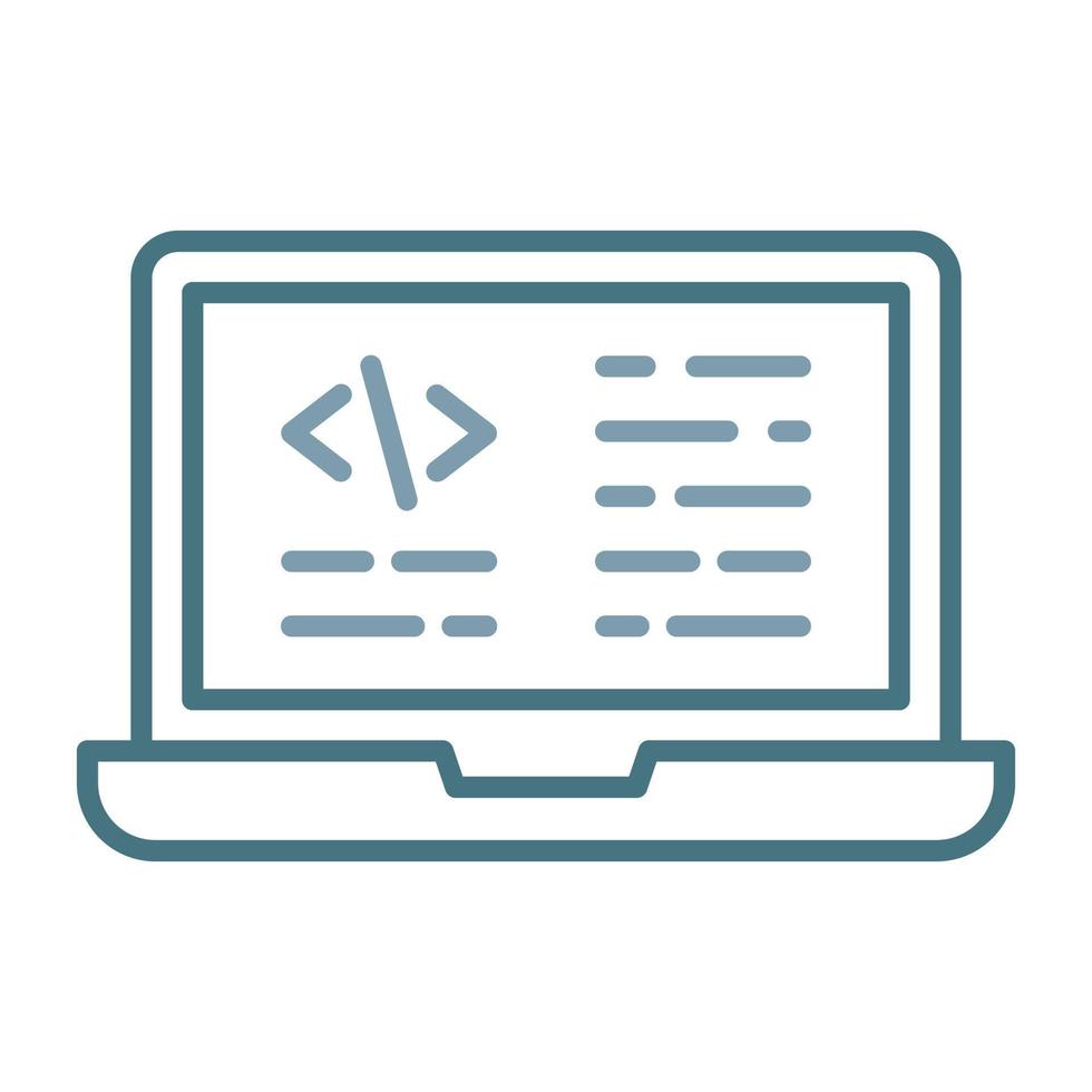 Laptop Coding Line Two Color Icon 4691669 Vector Art at Vecteezy