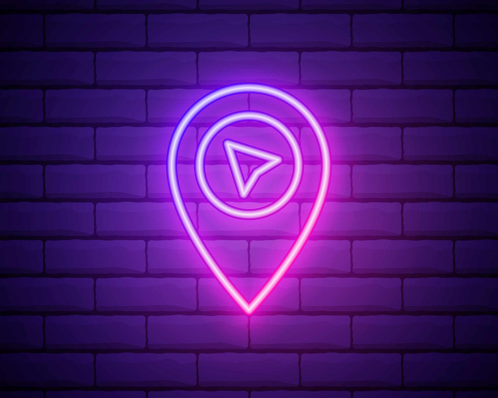 Pin Neon Style Icon Simple Thin Line Outline Vector Of Web Icons For Ui And Ux Website Or