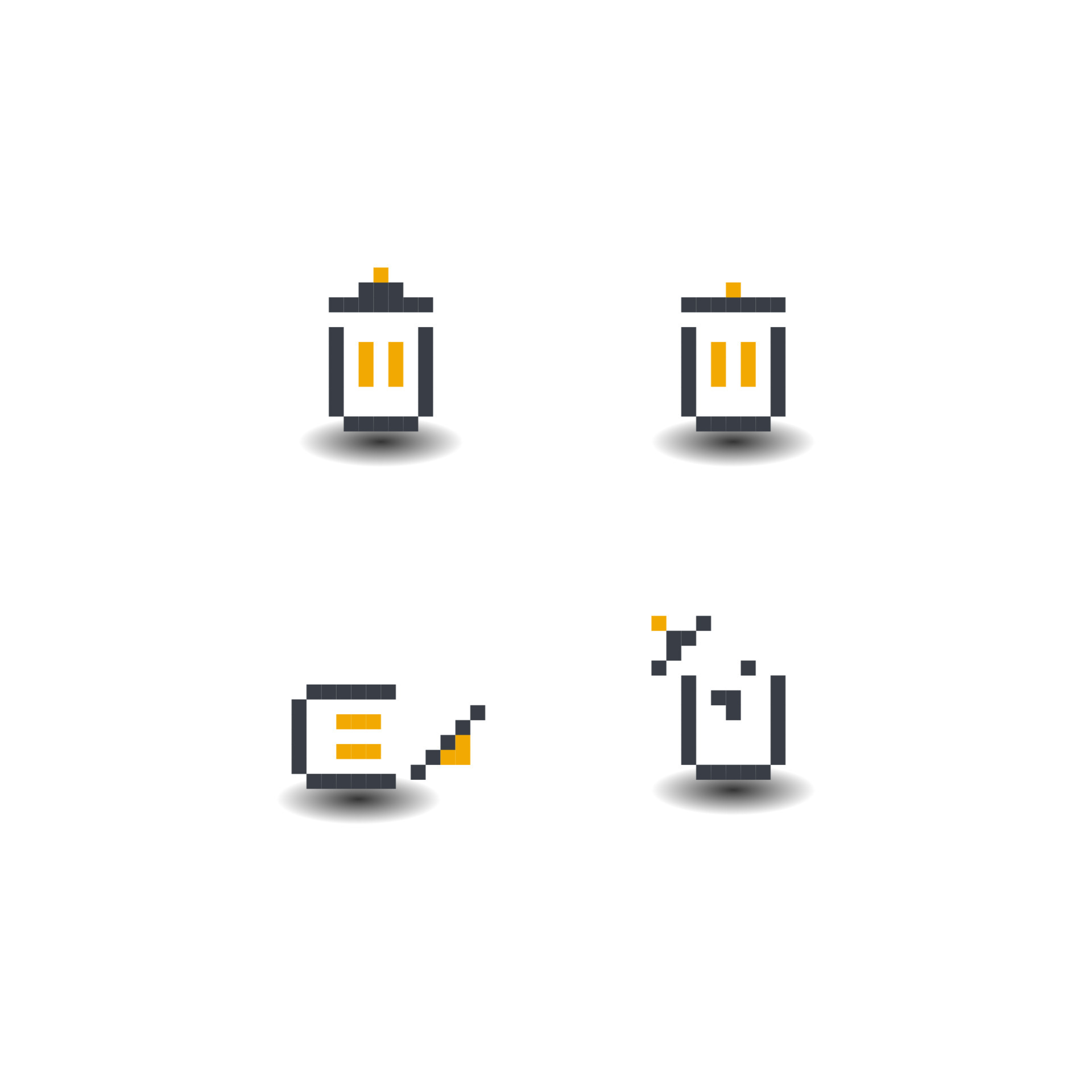 Pixel art 8-bit delete icon, trash can, recycle bin isolated on white ... Pixel art 8-bit delete icon, trash can, recycle bin isolated on white ...