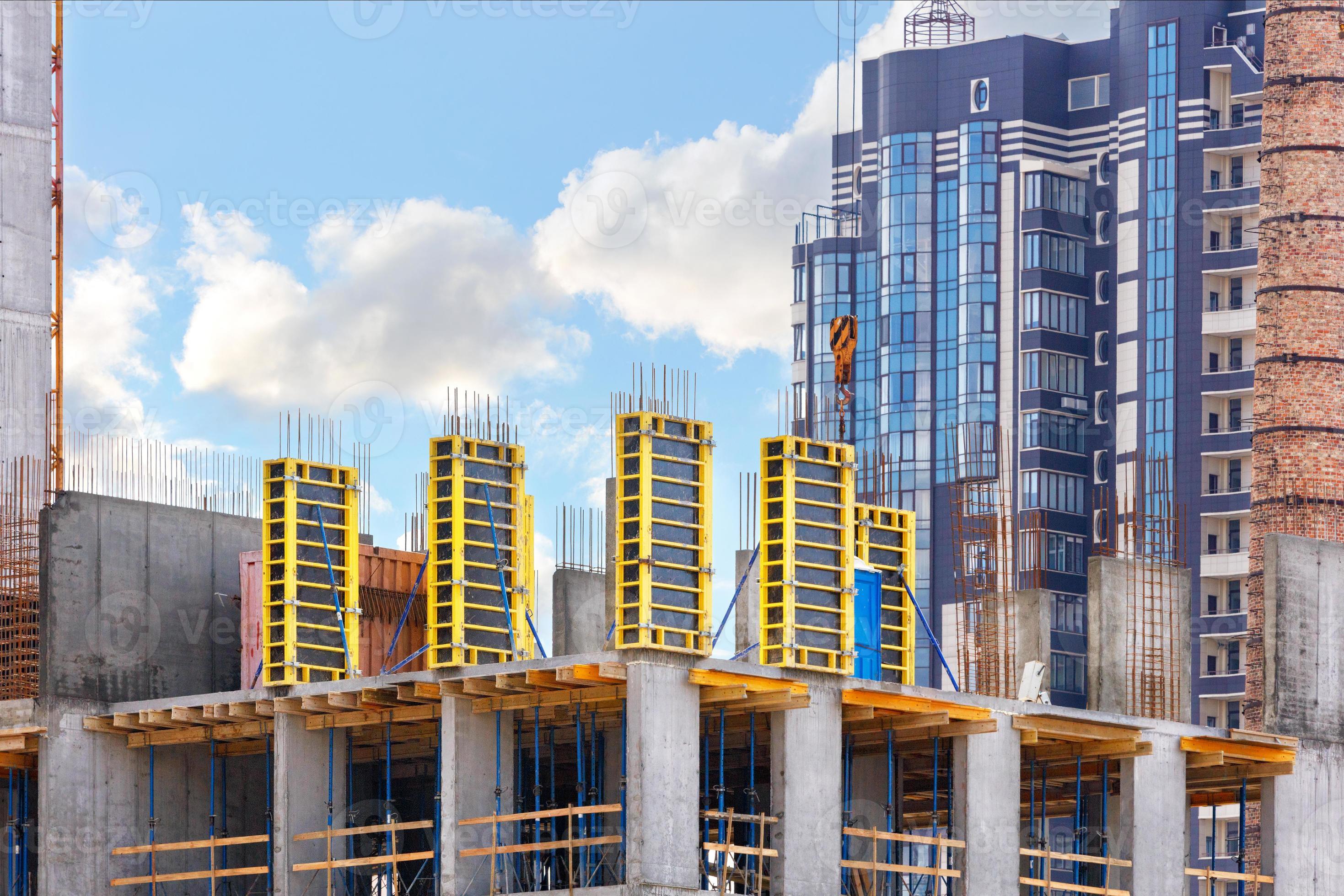 The concept of construction of new buildings in a monolithic-frame way using a formwork system ...