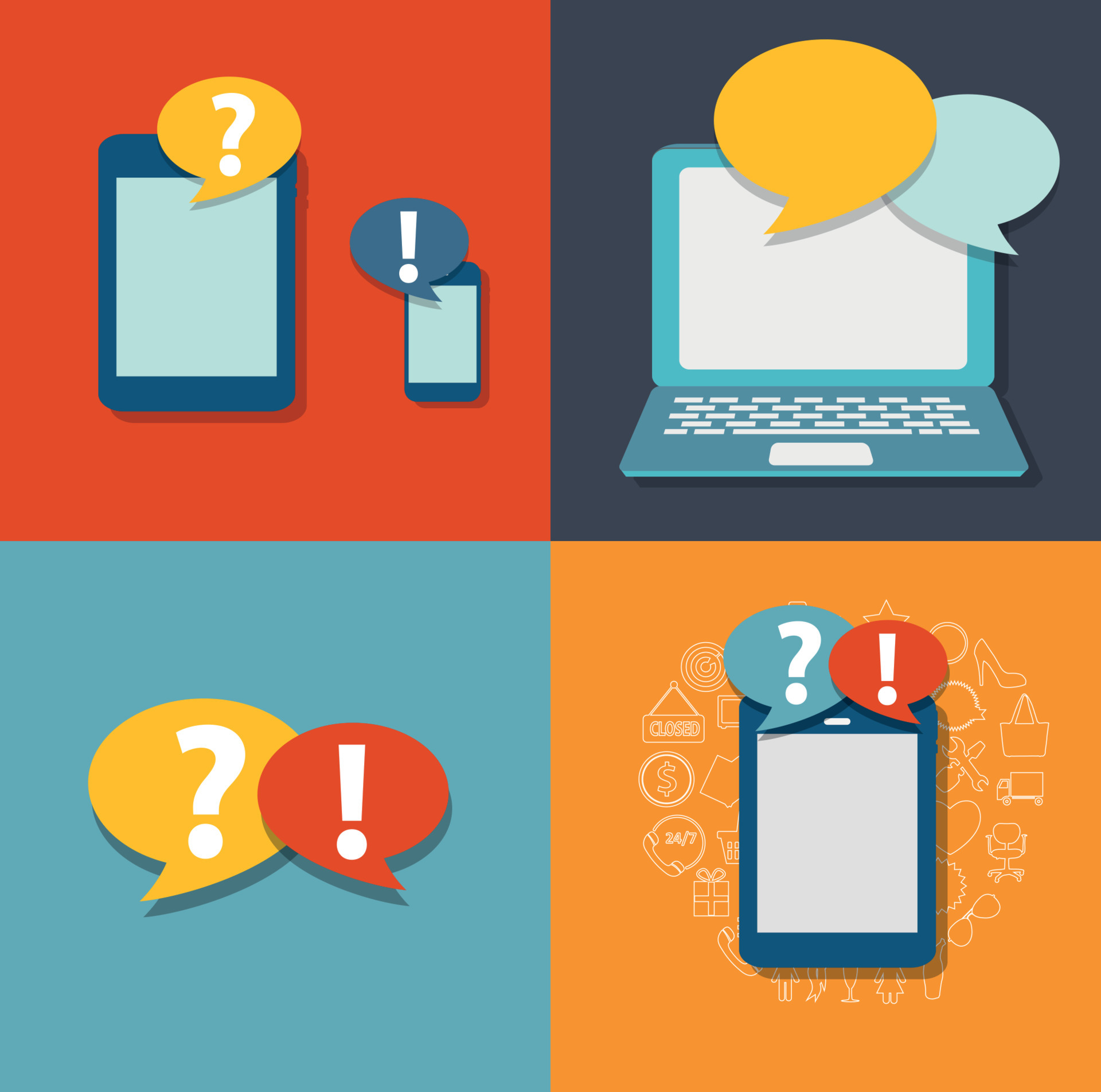 Modern Flat Icon Set for Web and Mobile Application 4708828 Vector Art ...