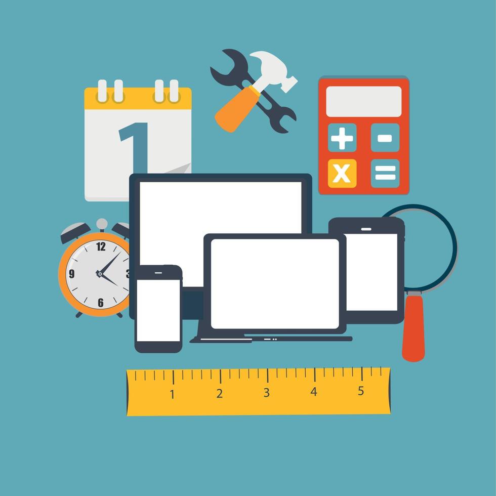 Modern Flat Icon Set for Web and Mobile Application 4708861 Vector Art ...