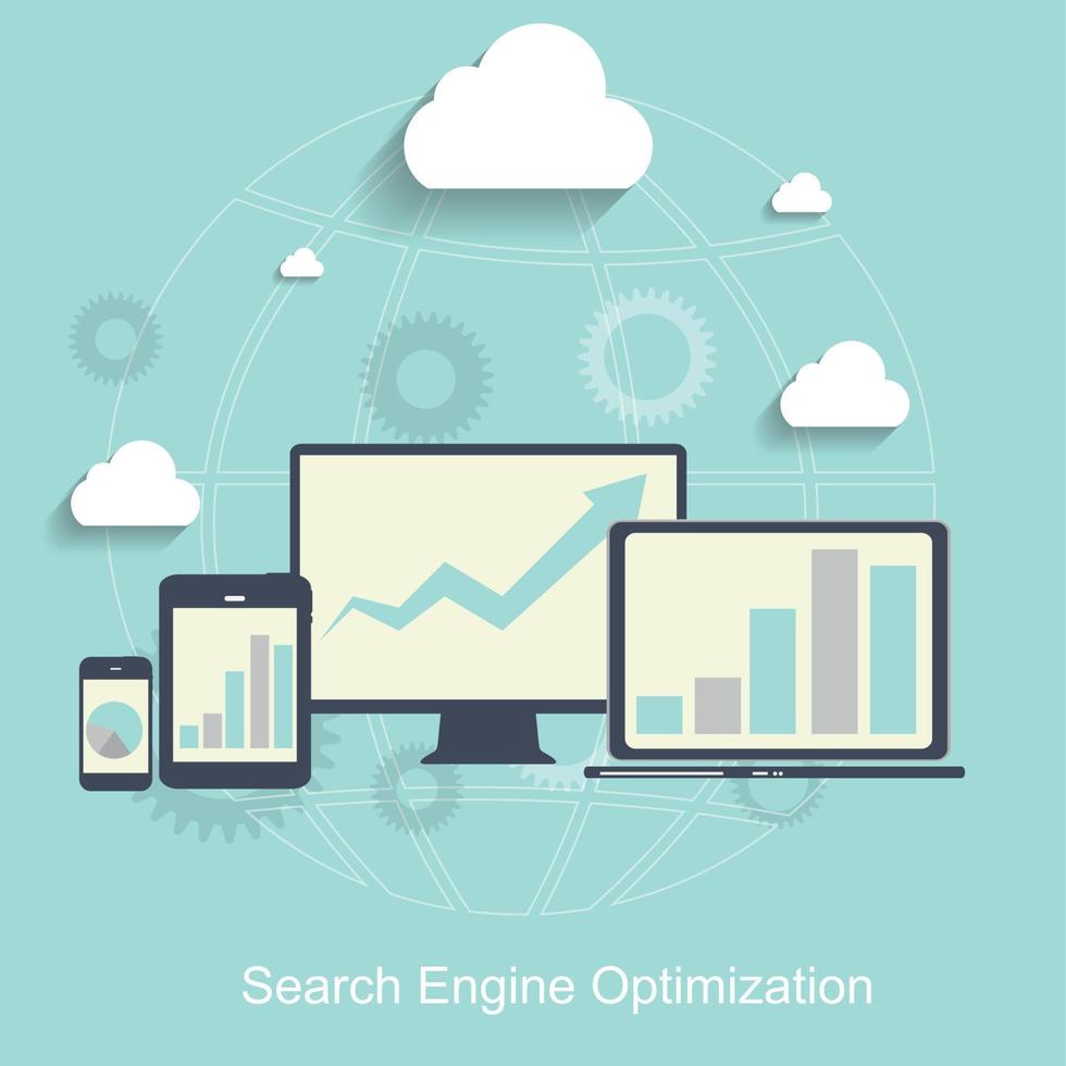 Search Engine Optimization. Vector Illustration 4708978 Vector Art at ...