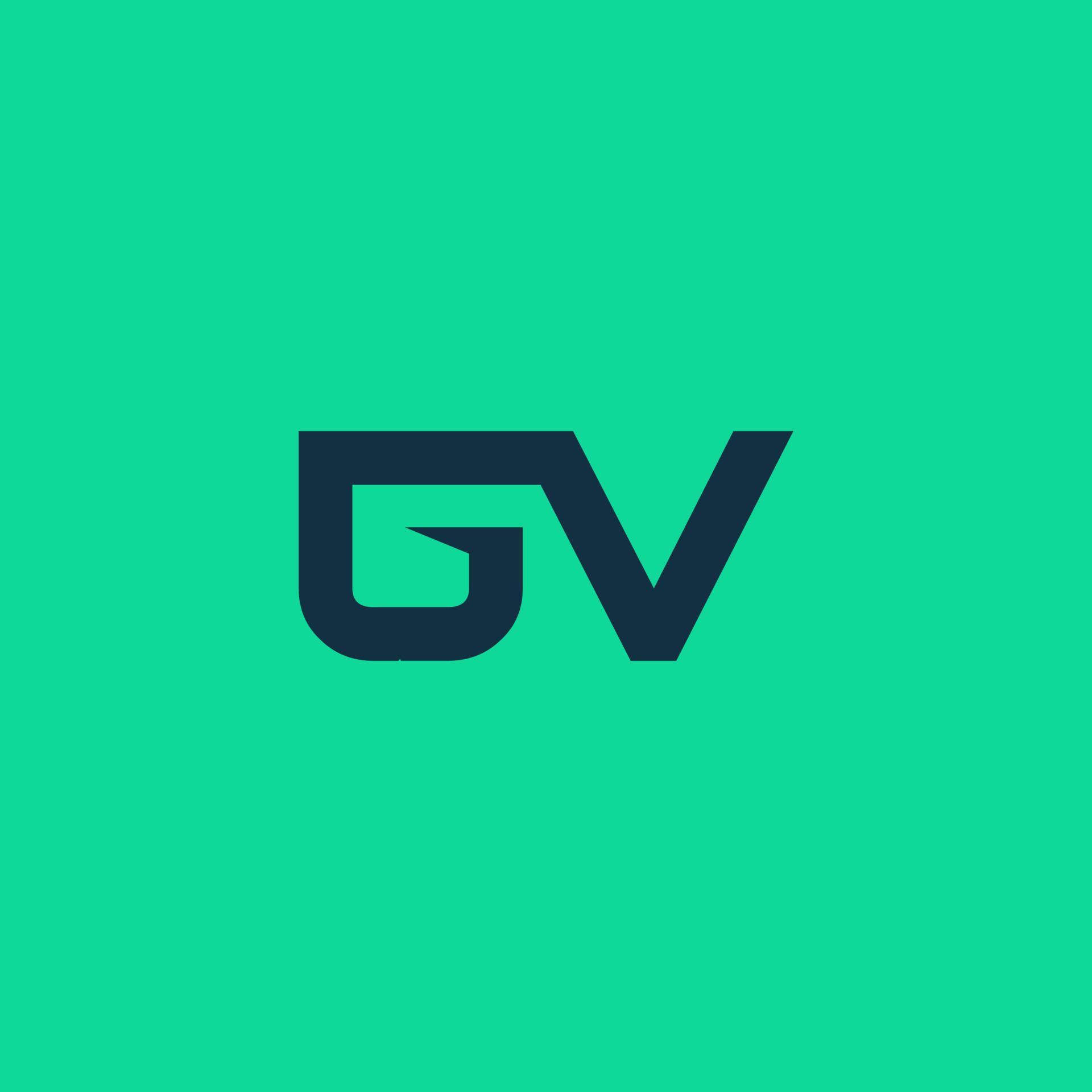 Abstract GV logo design . GV letter logo design in green color ...