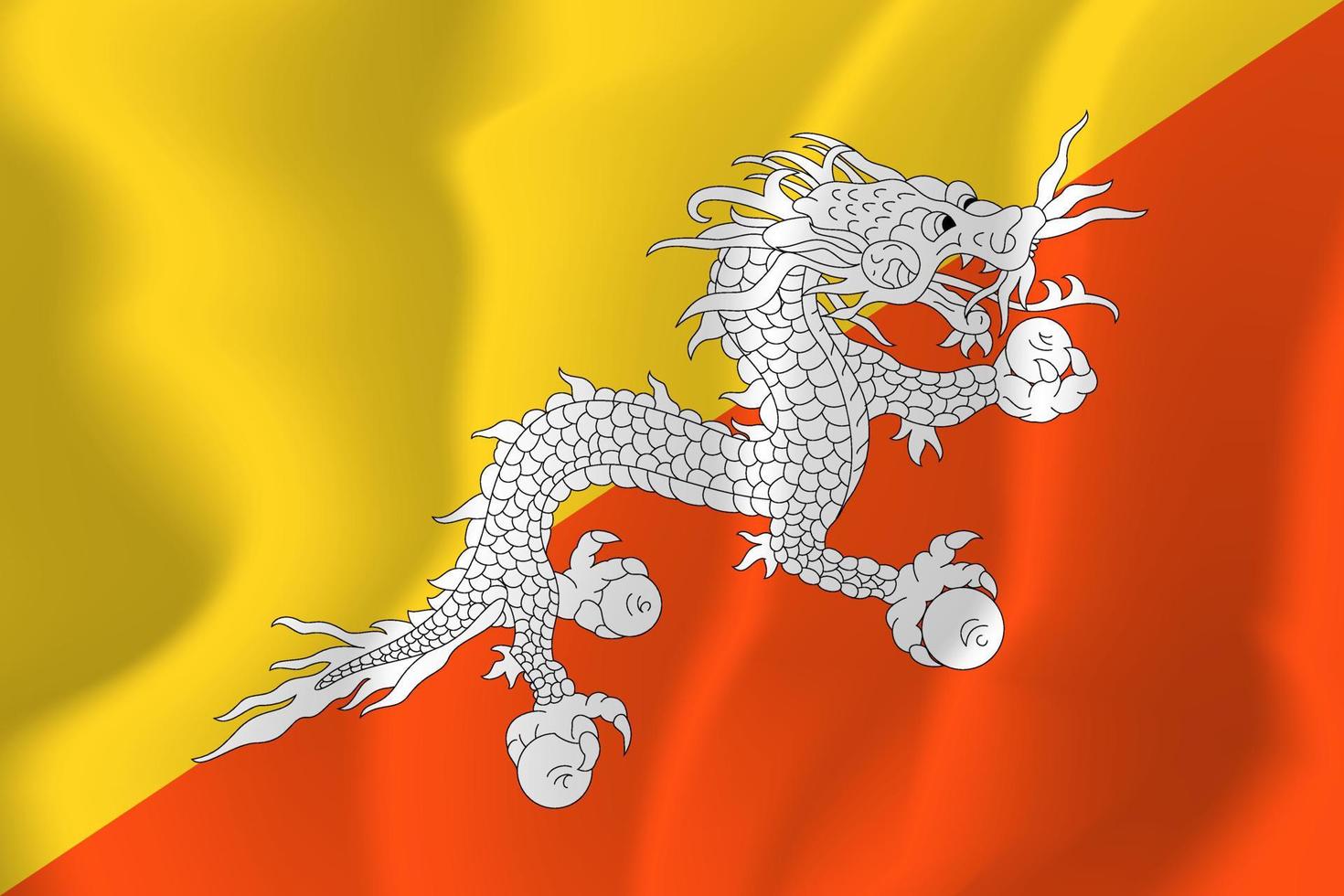 Bhutan National Flag Waving Background Illustration 4711949 Vector Art ...
