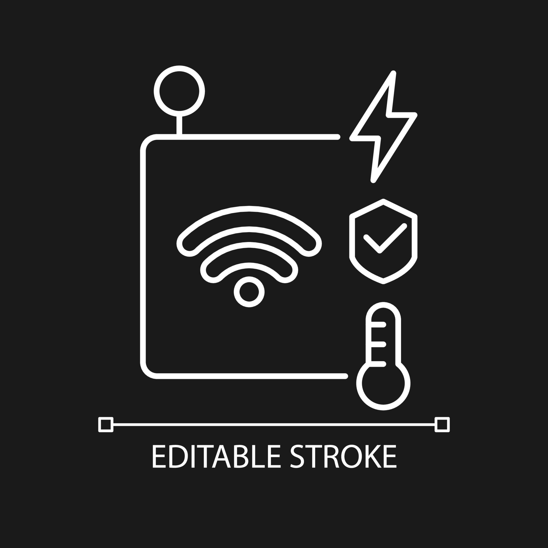 Iot Sensors White Linear Icon For Dark Theme Information Transmission