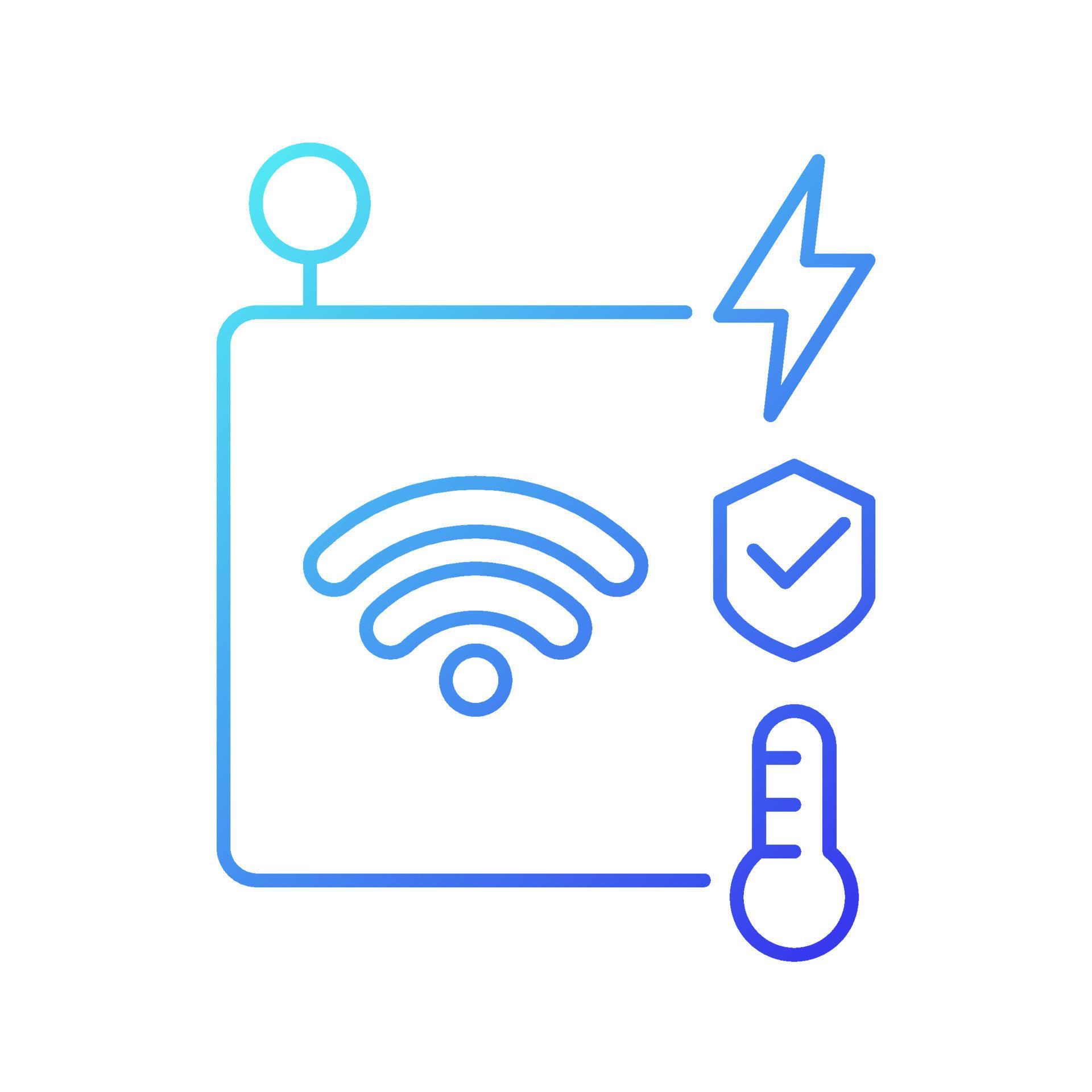IoT sensors gradient linear vector icon. Information transmission over ...
