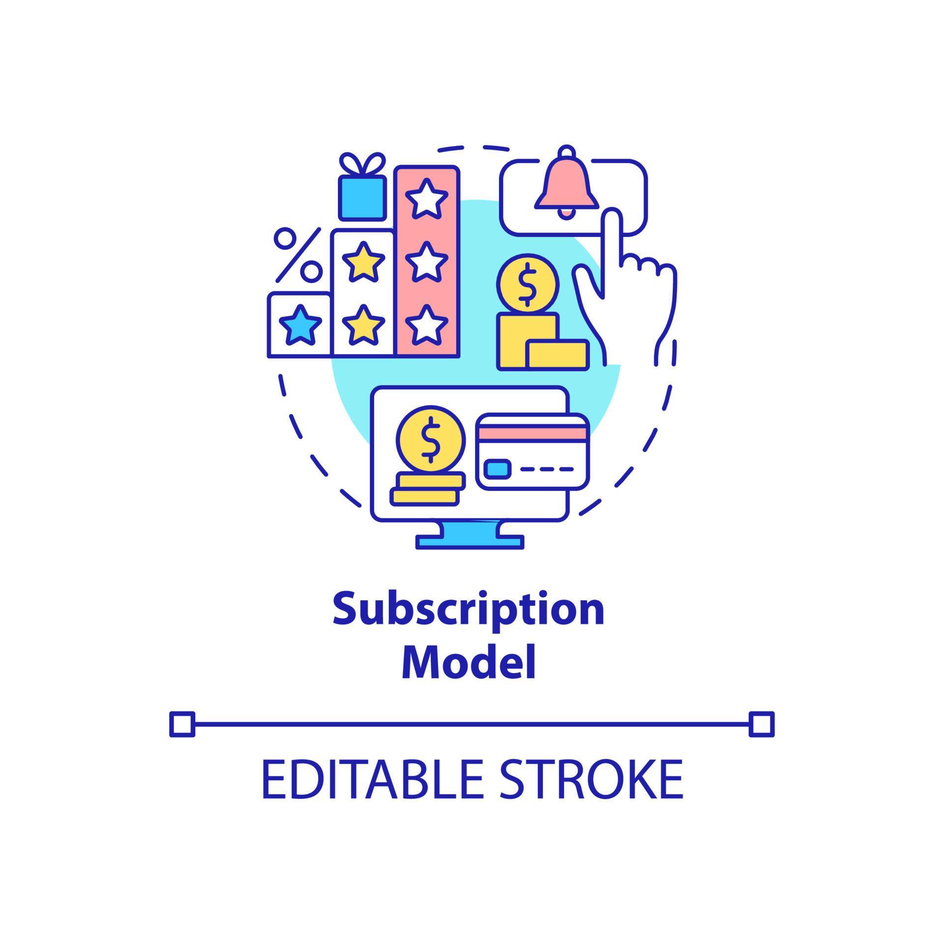 Subscription model concept icon. Purchase online content. Monthly fee ...