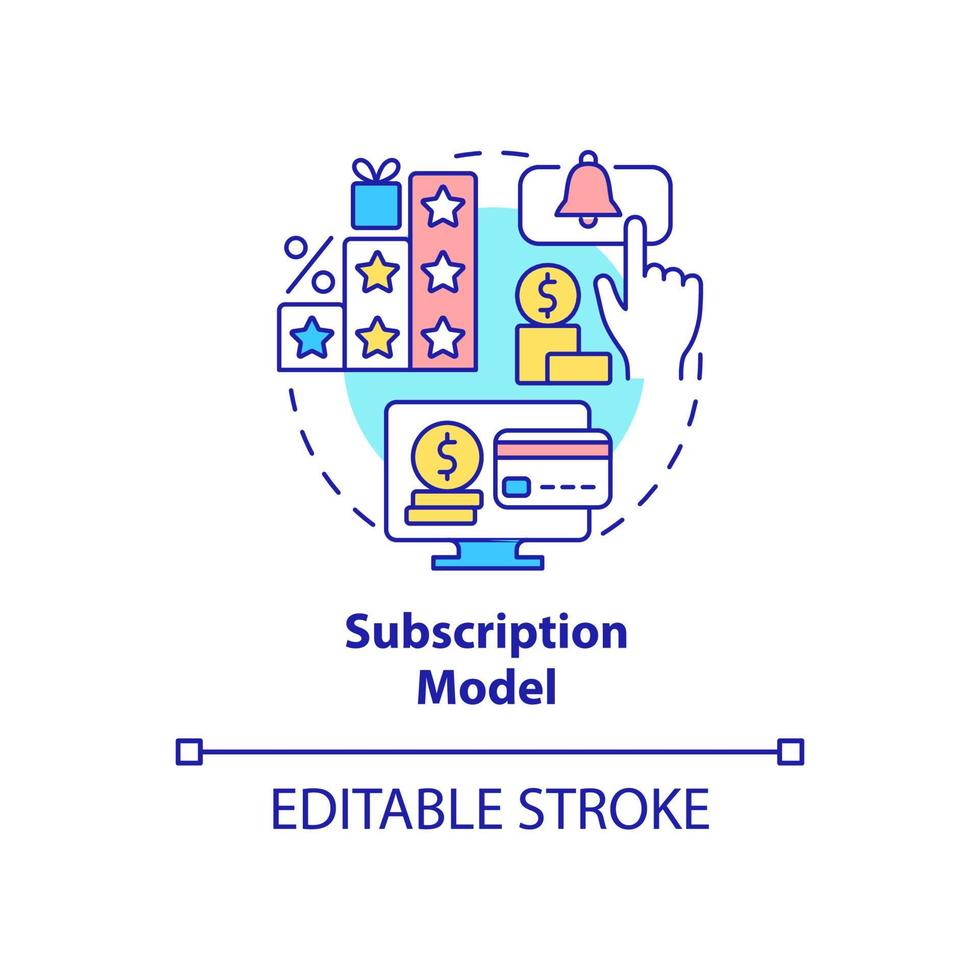 Subscription model concept icon. Purchase online content. Monthly fee ...