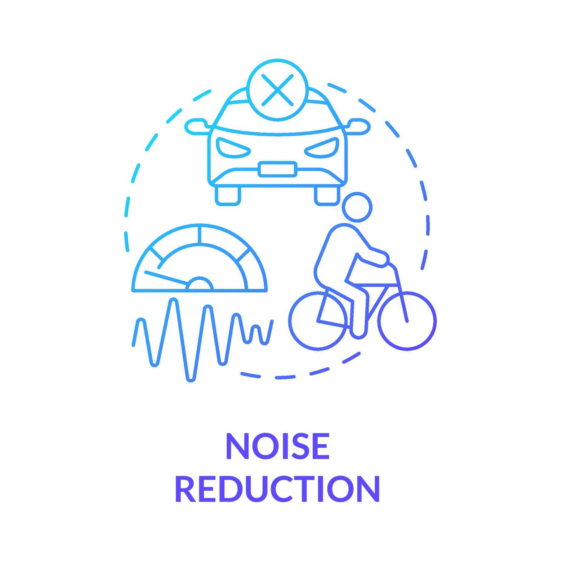 Noise Reduction Blue Gradient Concept Icon Bike Sharing Goal Abstract