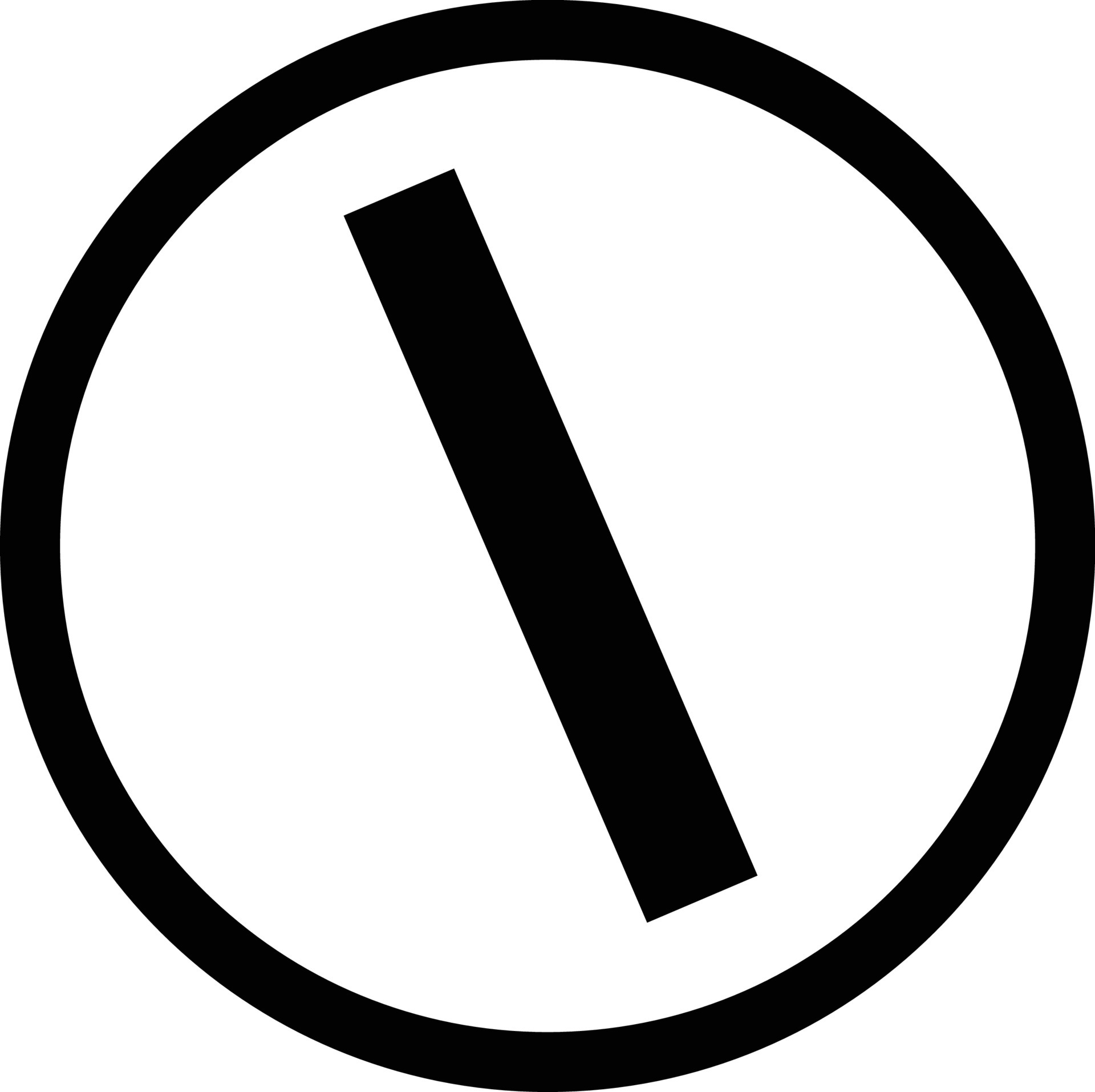 Thin Black Slash Symbol
