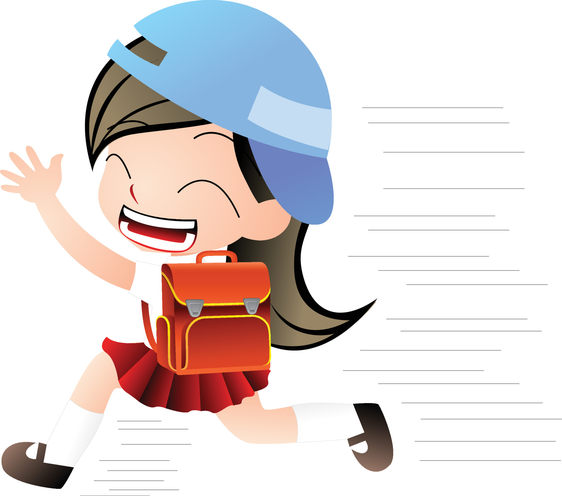 girl running cartoon vector clipart cute kawaii 4717159 Vector Art at ...