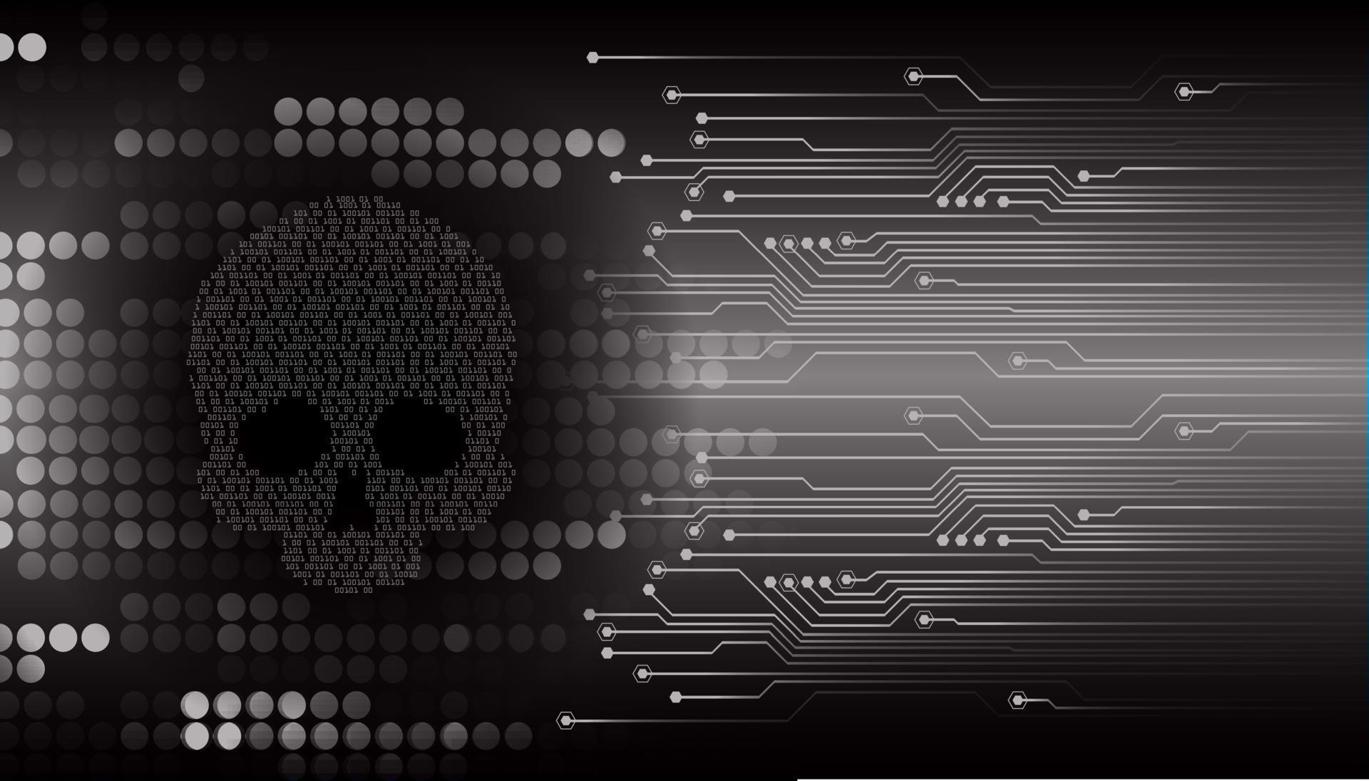 cyber hacker attack background, skull vector 4717525 Vector Art at Vecteezy
