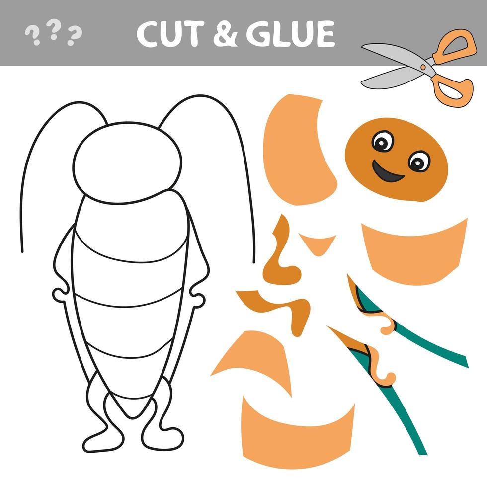 Cut and glue - Simple game for kids with bug 4720933 Vector Art at Vecteezy