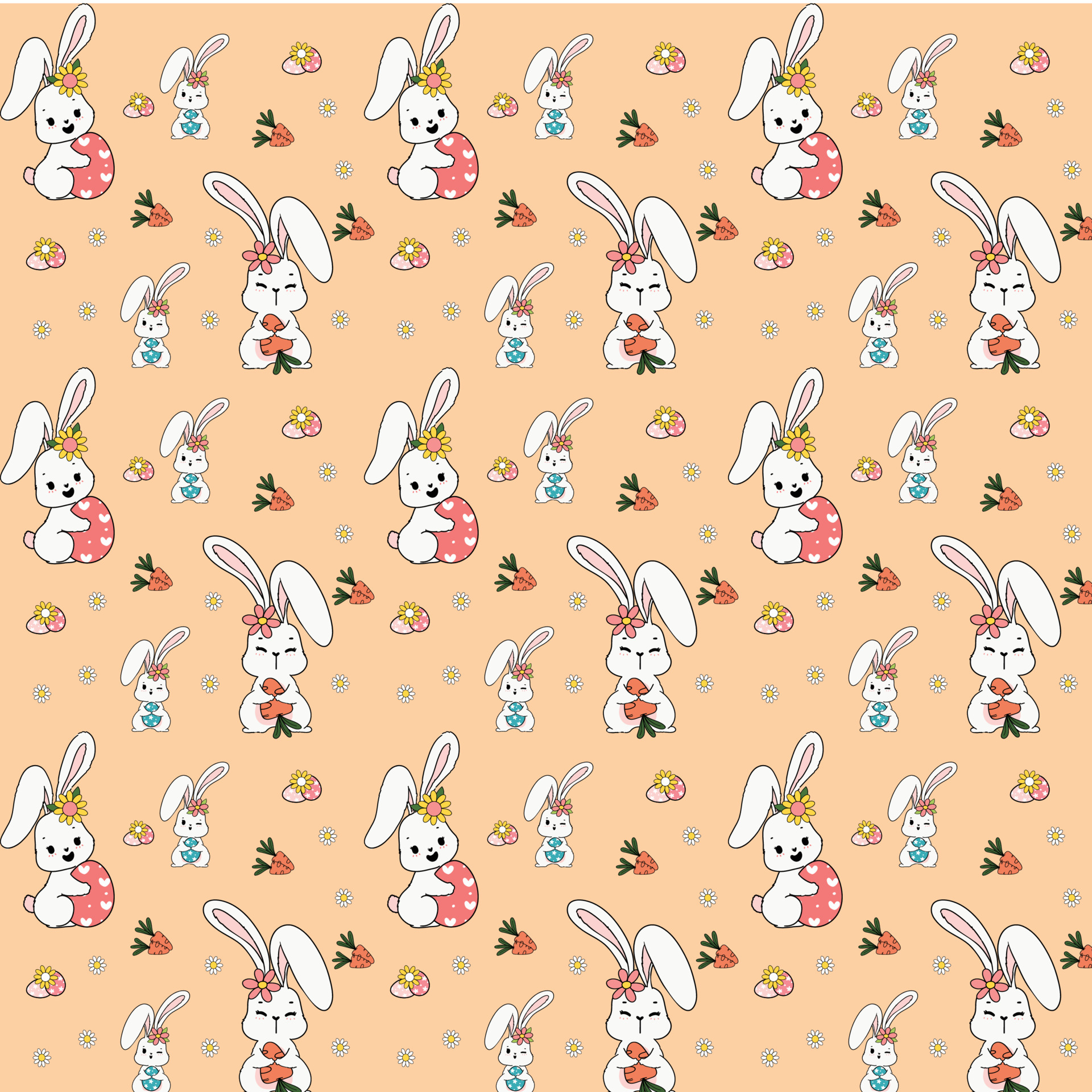 Rabbit Seamless Pattern Design 4724352 Vector Art at Vecteezy