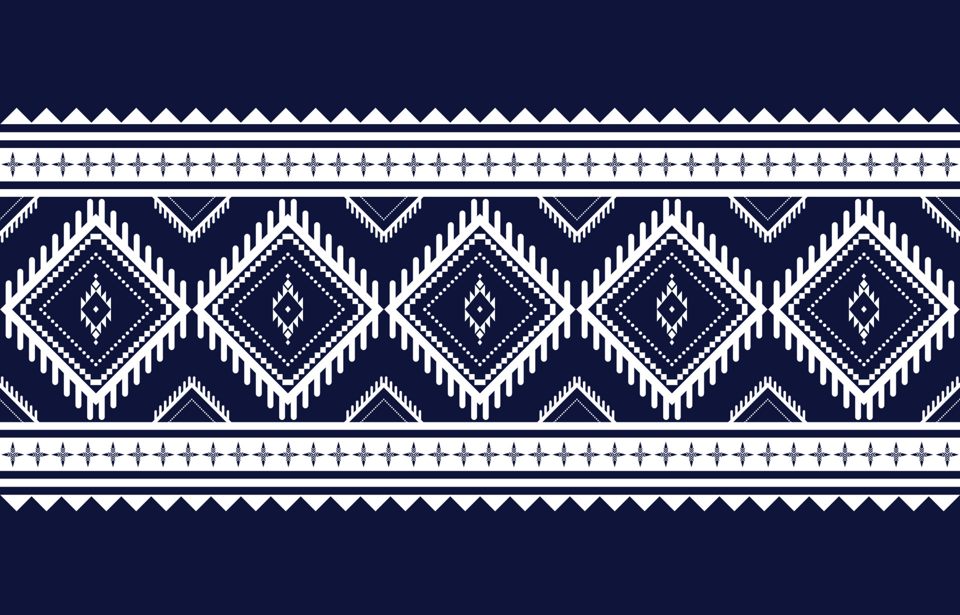 Geometric ethnic pattern vector Blue and white abstract seamless ...