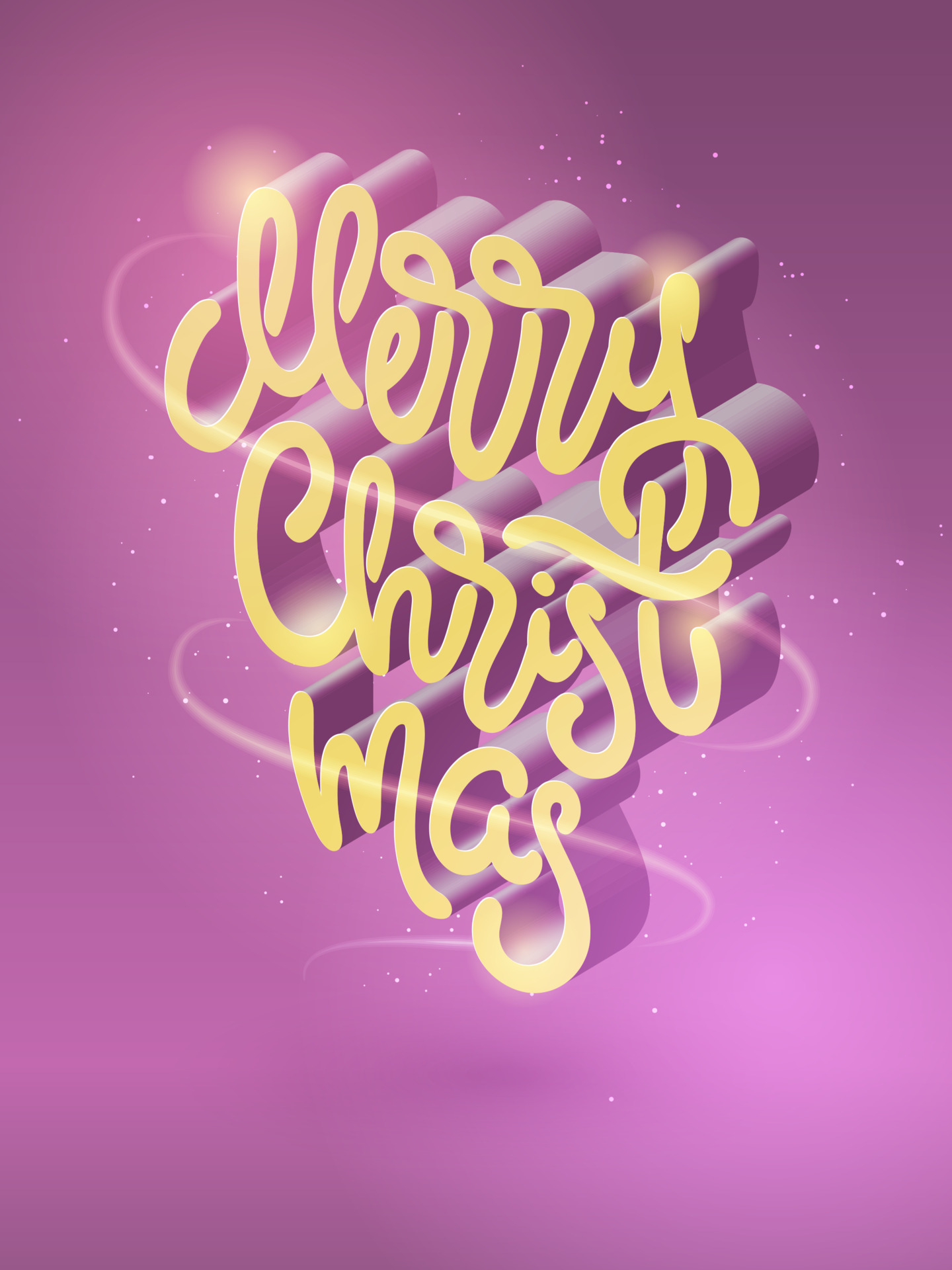 3d Isometric Typography Merry Christmas Beautiful Christmas