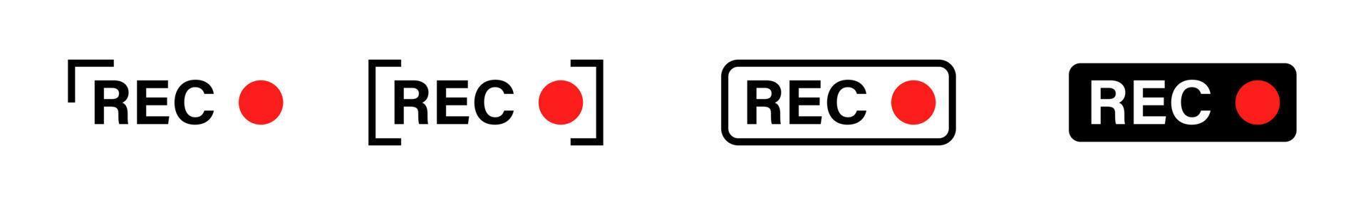 Recording sign icon. Red logo camera video recording symbol. Rec icon ... Recording sign icon. Red logo camera video recording symbol. Rec icon ...