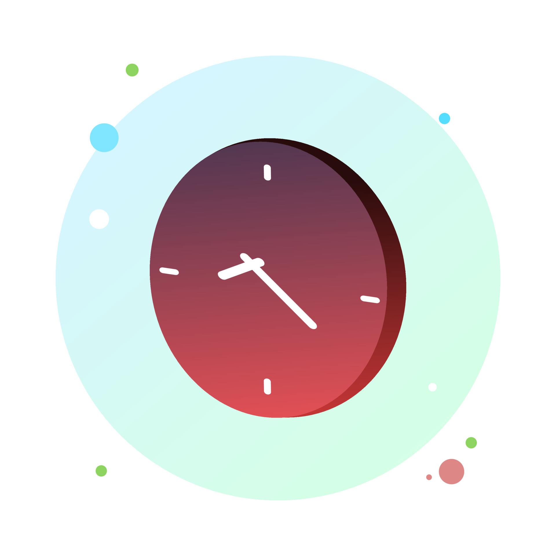 3d isometric time, clock, watch in circle icon. Concept of UI design ...