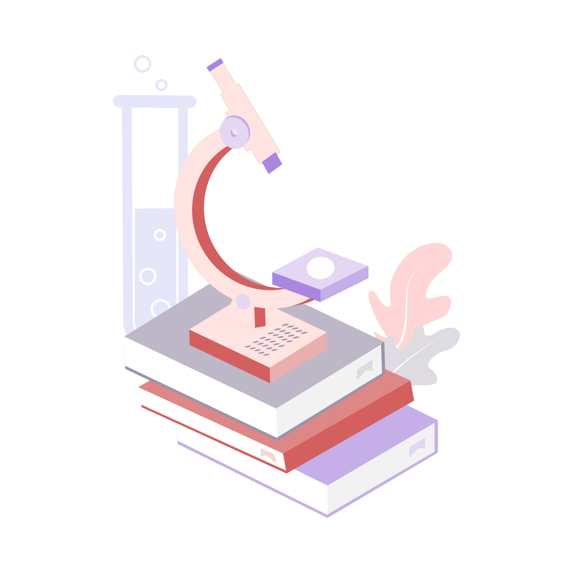 Medical research concept. Isometric microscope, symbol of science ...