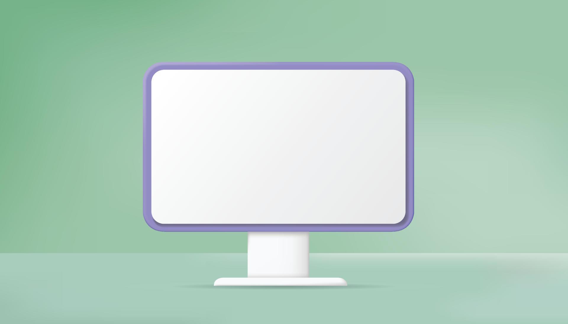 computer monitor screen template screen with modern 3d render style ...