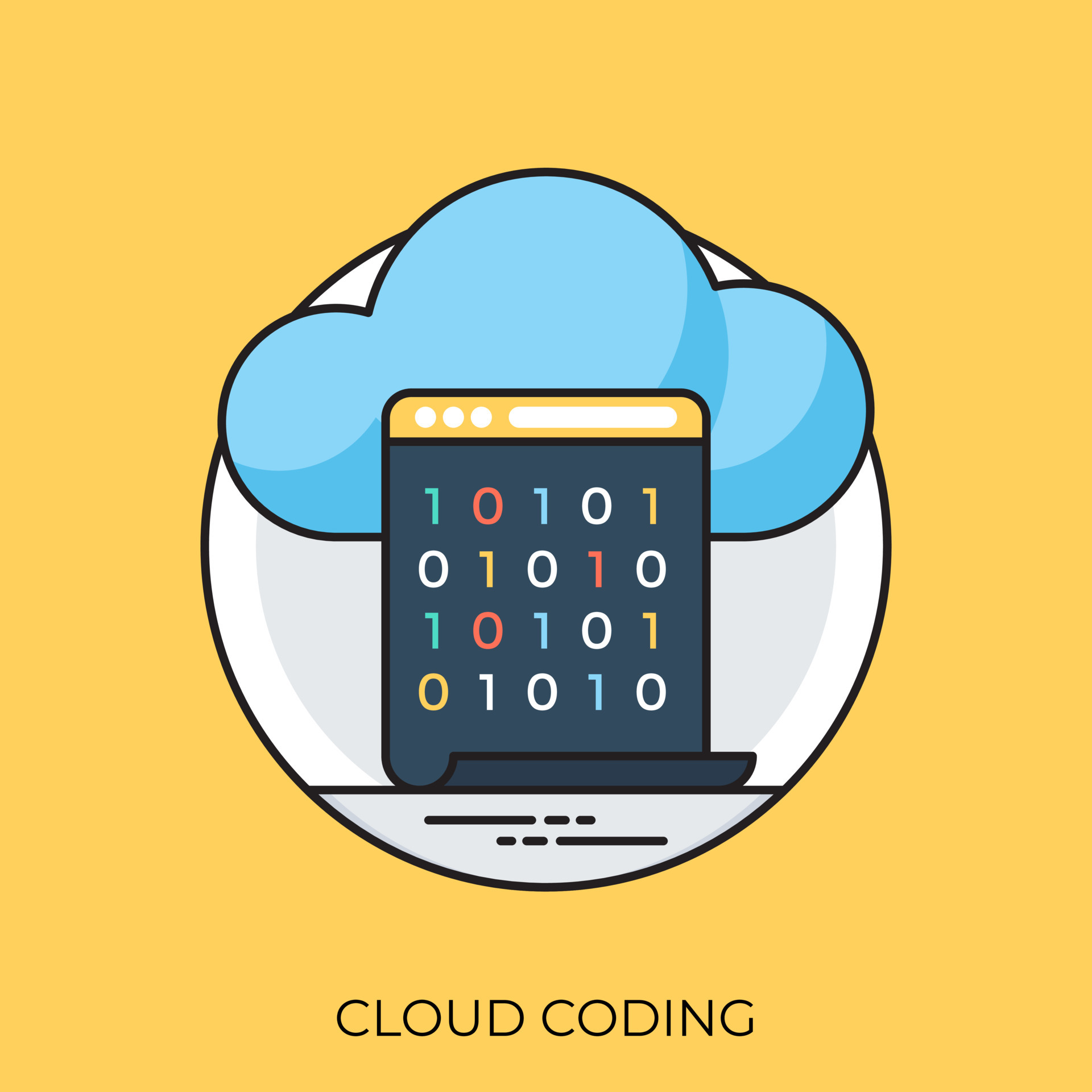 Trendy Cloud Coding 4766375 Vector Art at Vecteezy