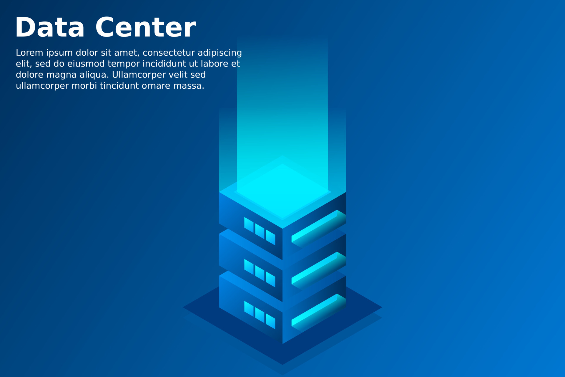 Datacenter isometric vector illustration. Abstract 3d hosting server or ...