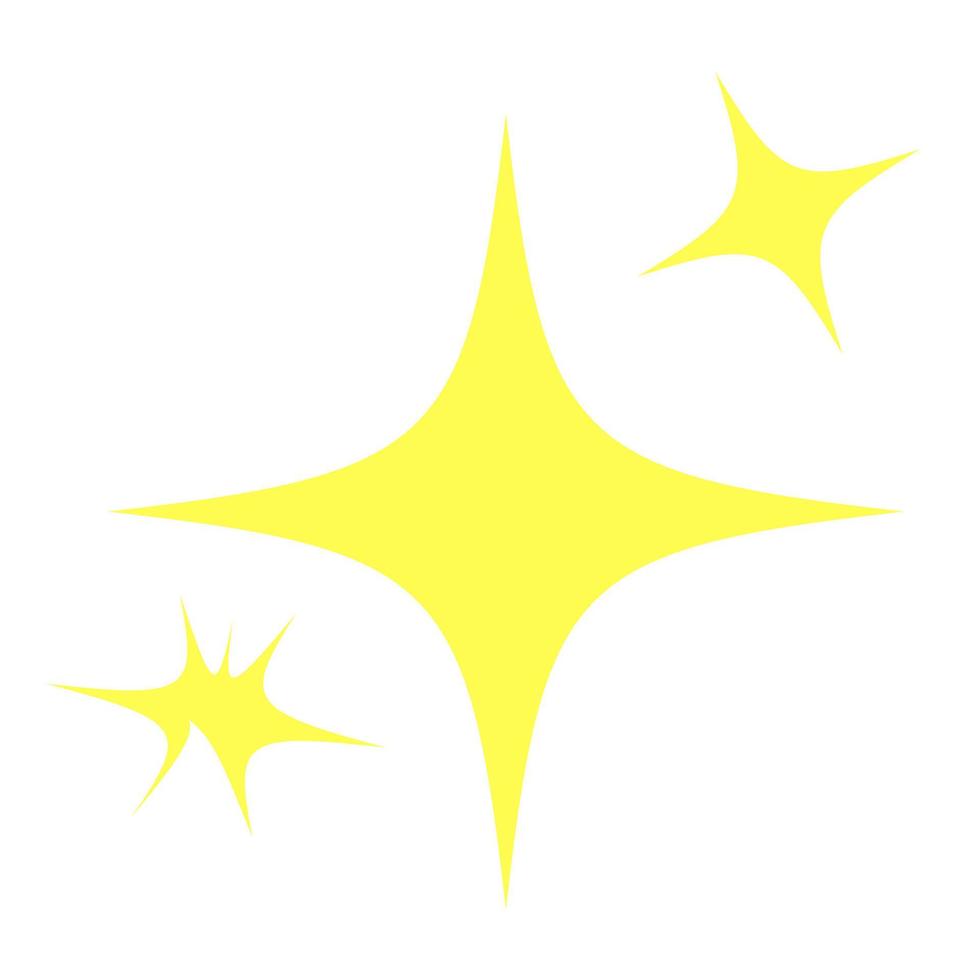 Yellow sparkles symbols vector. Set of original vector stars. Bright firework, decoration ...