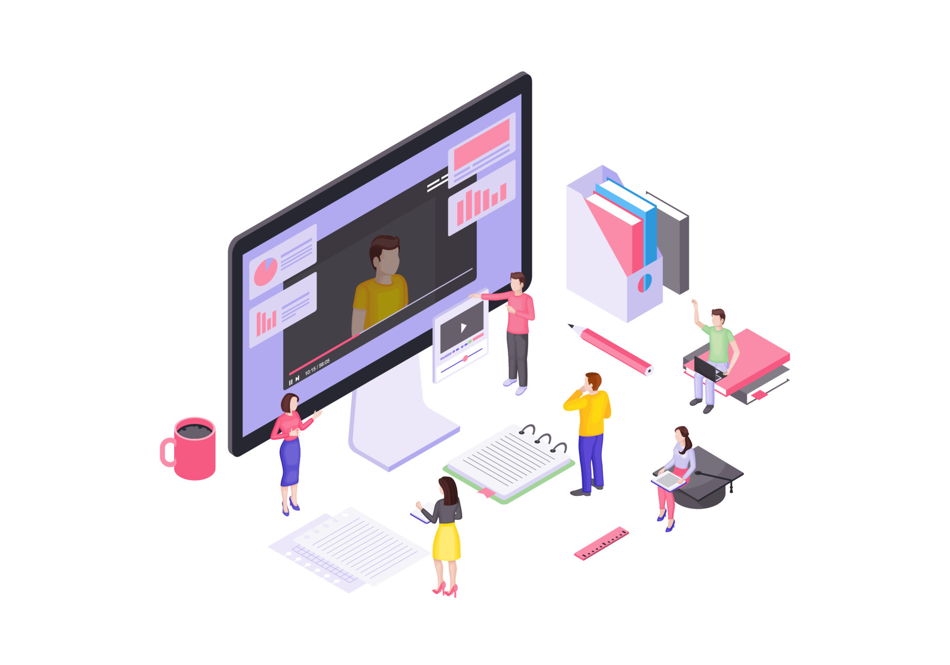 Video tutorials isometric vector illustration 4794034 Vector Art at ...