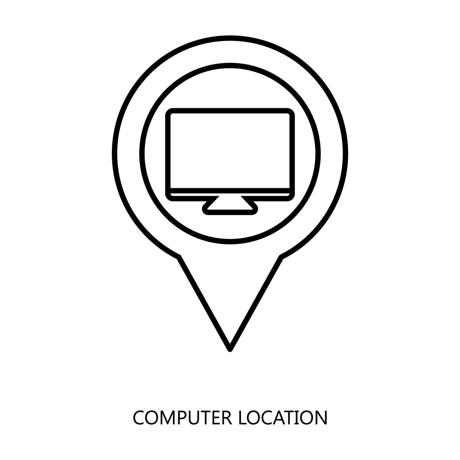Computer Location icon. Trendy flat vector Computer Location icon on ...