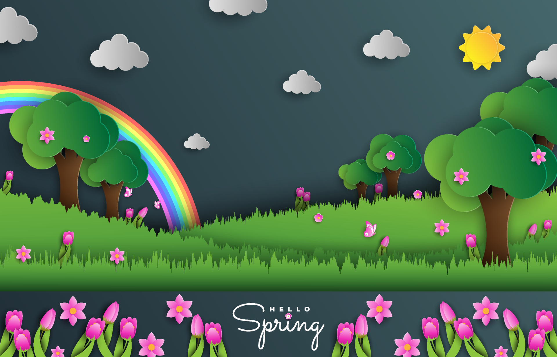 Spring Landscape Background 4805378 Vector Art at Vecteezy