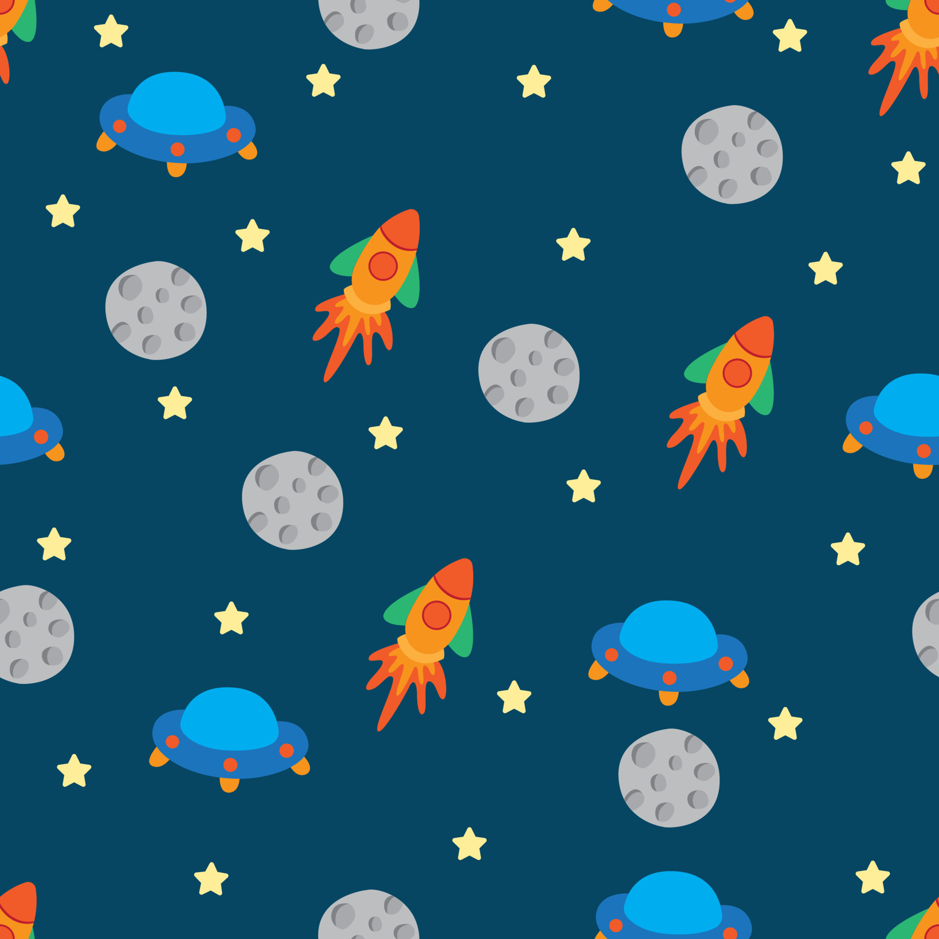 Illustration vector graphic of space seamless pattern 4807234 Vector ...