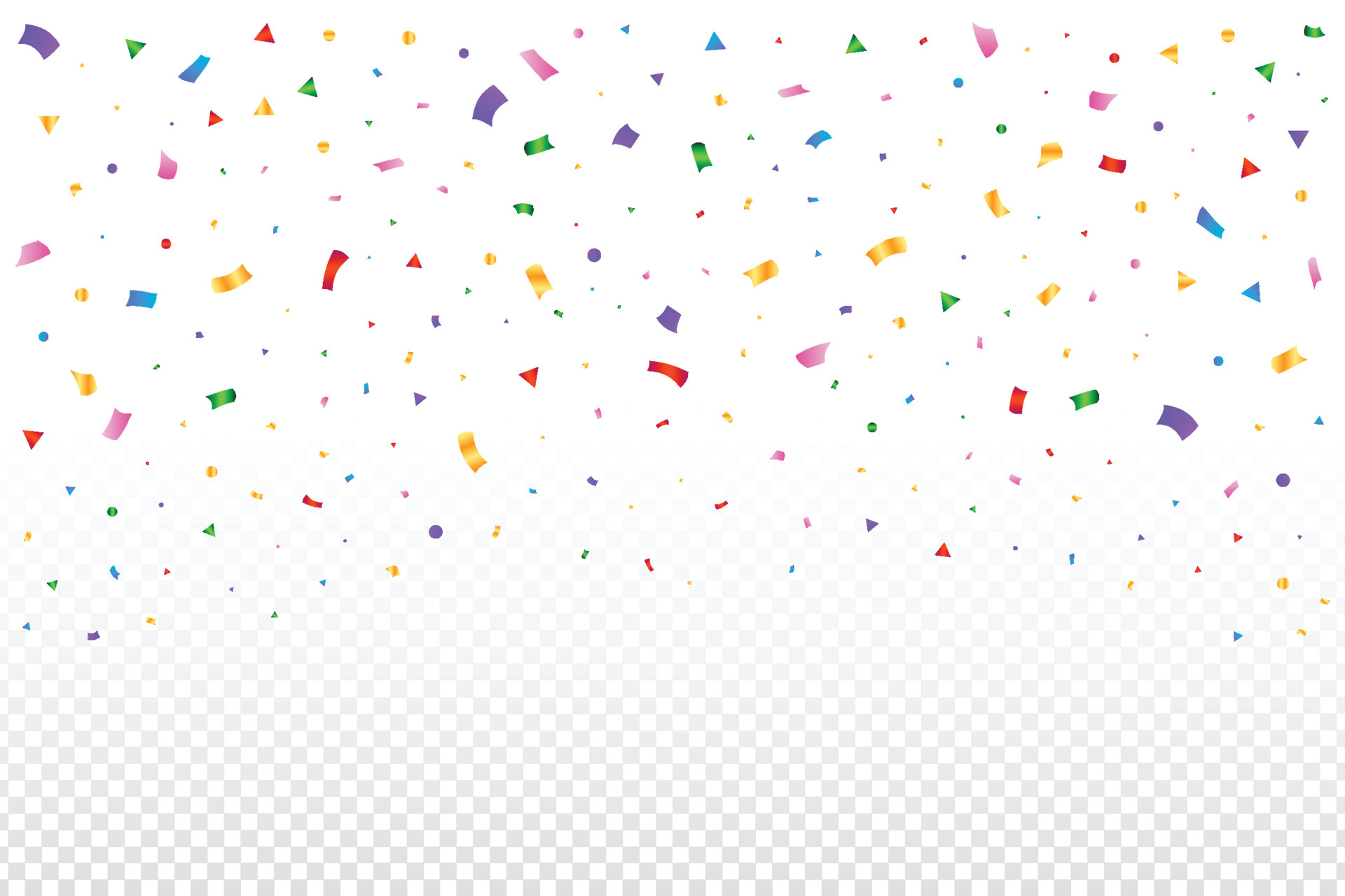 Colorful confetti falling isolated on transparent background. Colorful tinsel falling. Event and ...