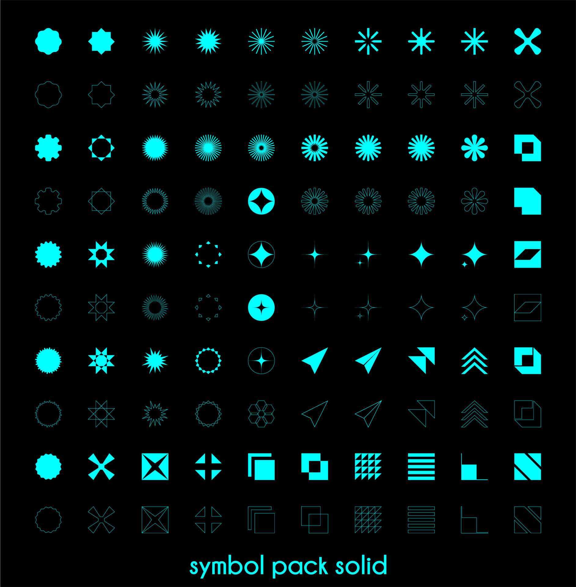 symbol pack solid vector design 4814046 Vector Art at Vecteezy