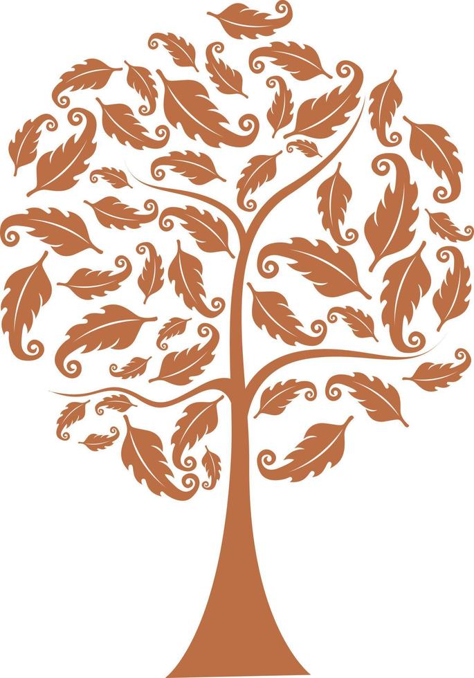 Dry Brown Autumn Creative Tree With Leaves 4822224 Vector Art at Vecteezy