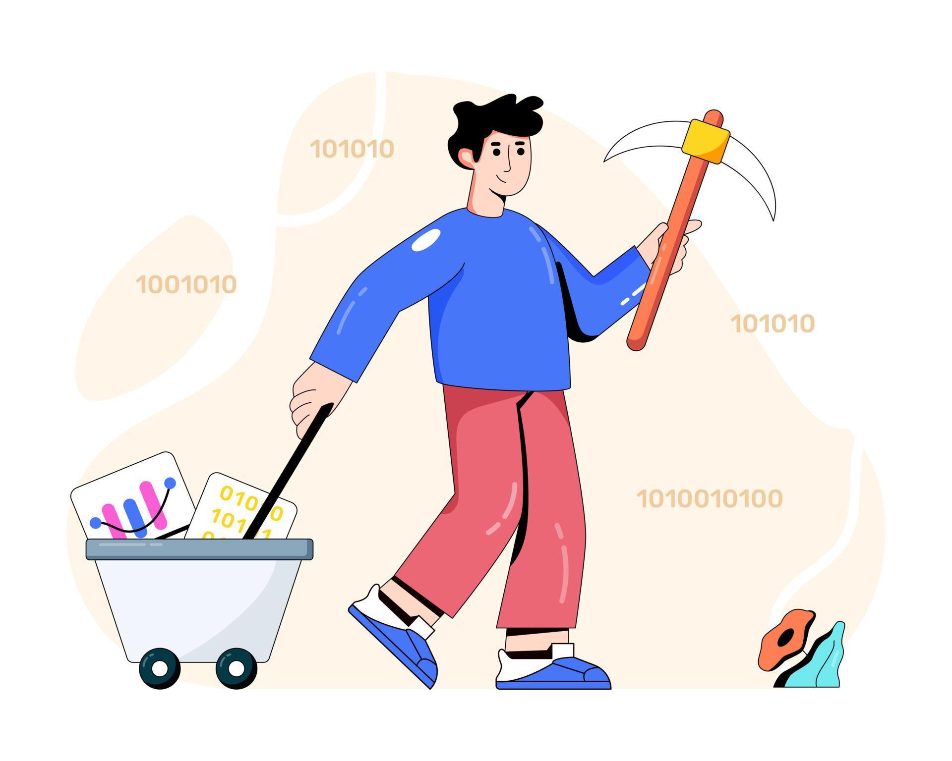 Data Mining and Coding 4825130 Vector Art at Vecteezy