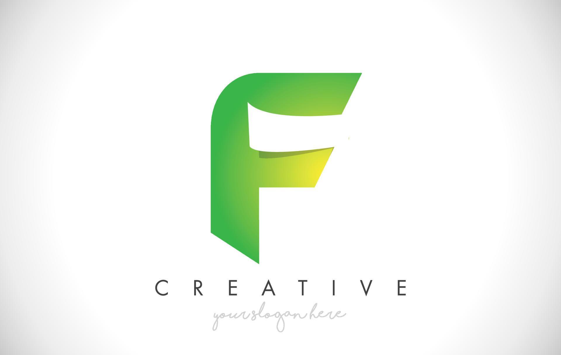 F Letter Design Icon With Paper Cut Design Vector Logo Illustration ...