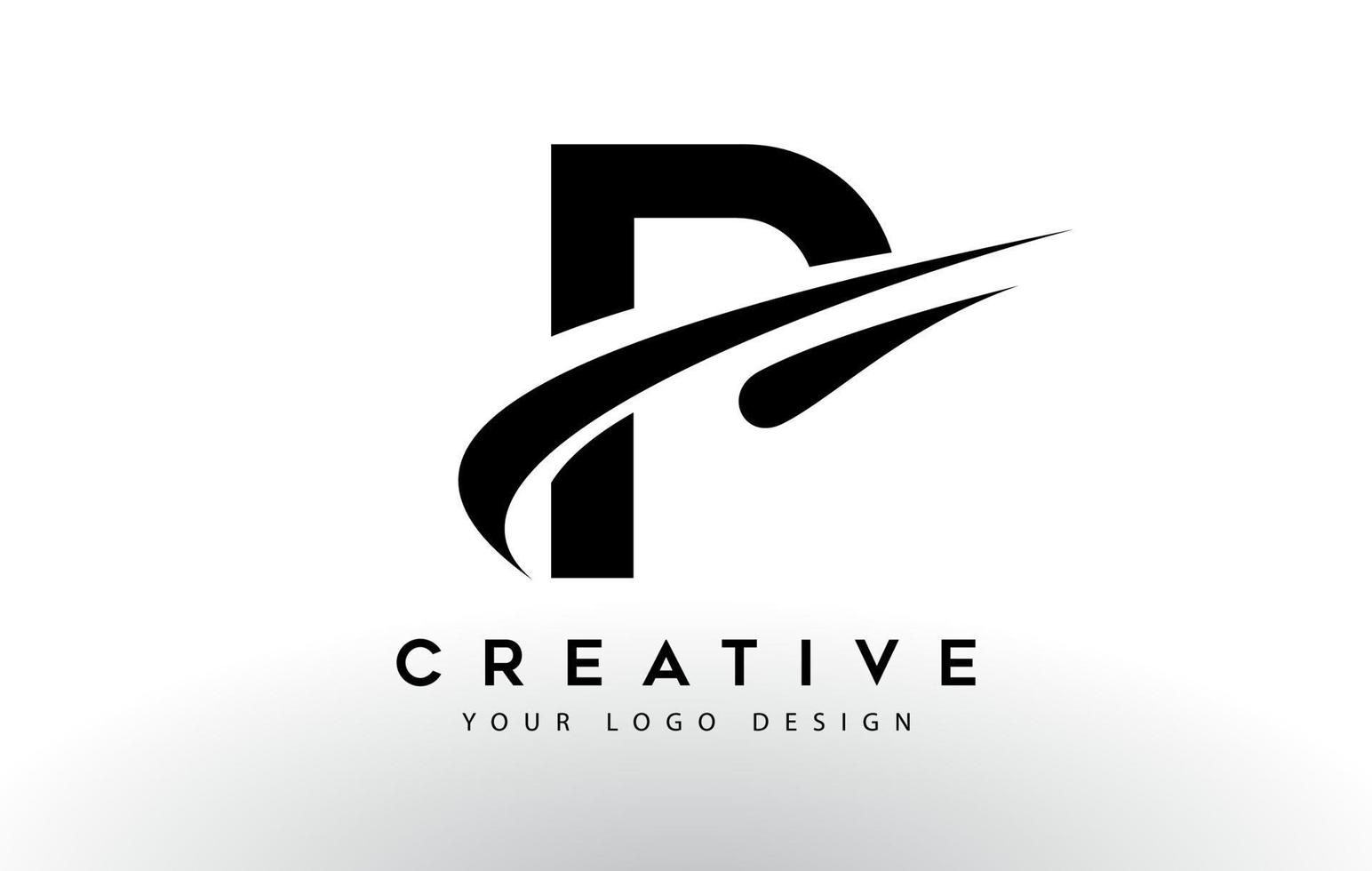 Creative P Letter Logo Design with Swoosh Icon Vector. 4826746 Vector Art at Vecteezy