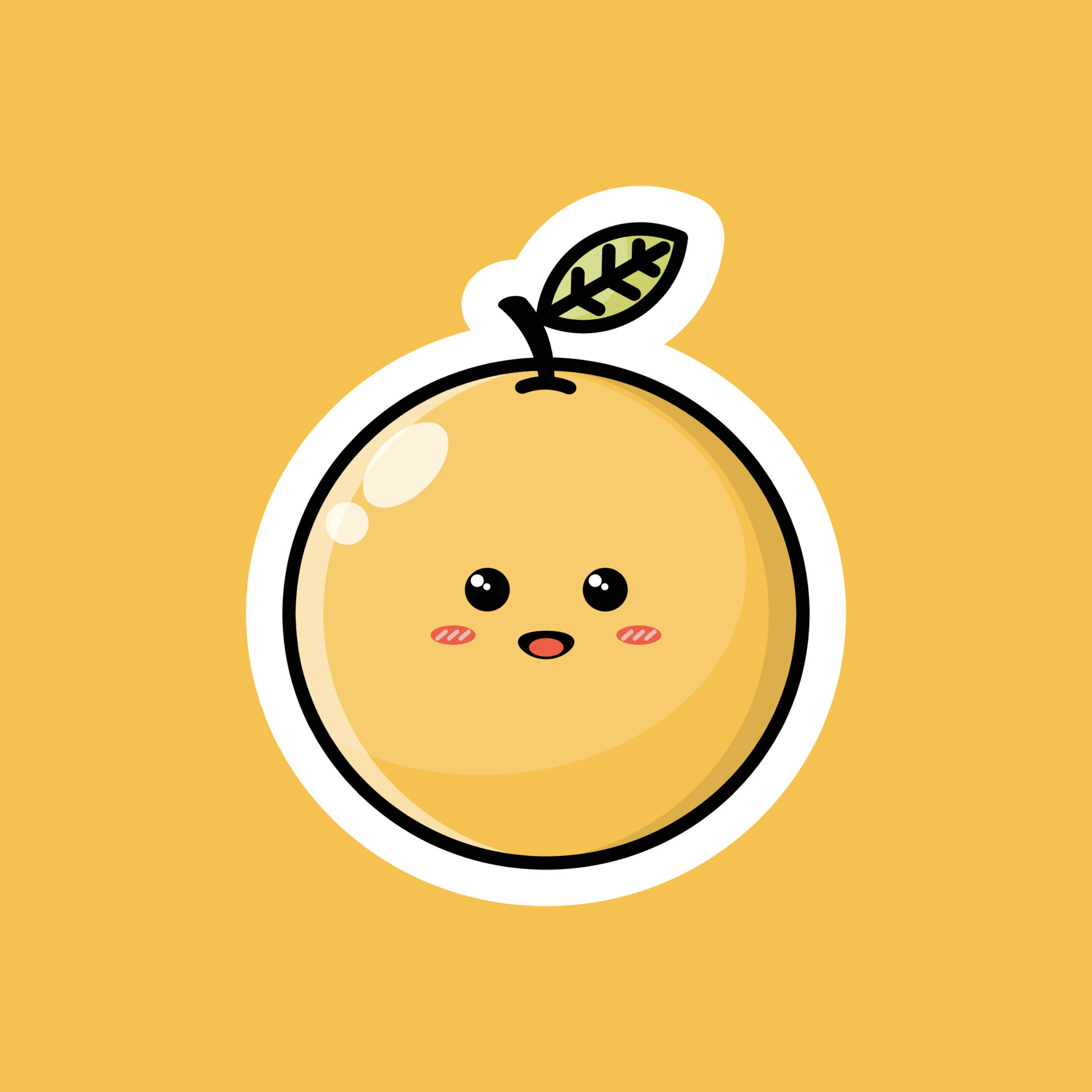 Cute fruit cartoon character with happy smiling expression. Flat vector ...