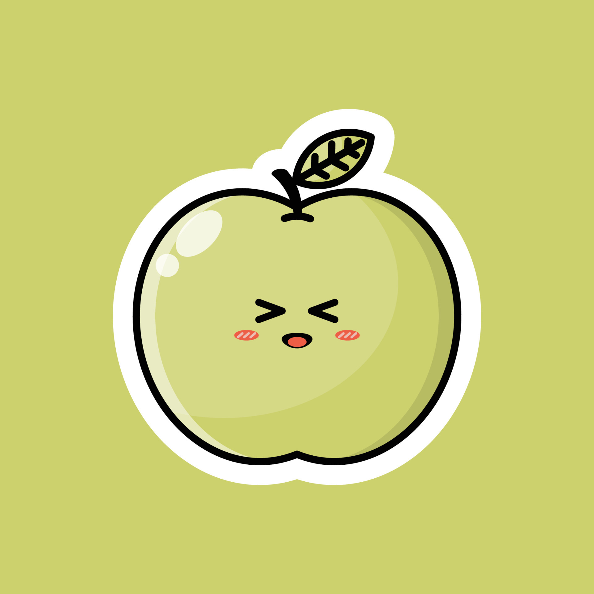 Cute fruit cartoon character with happy smiling expression. Flat vector ...